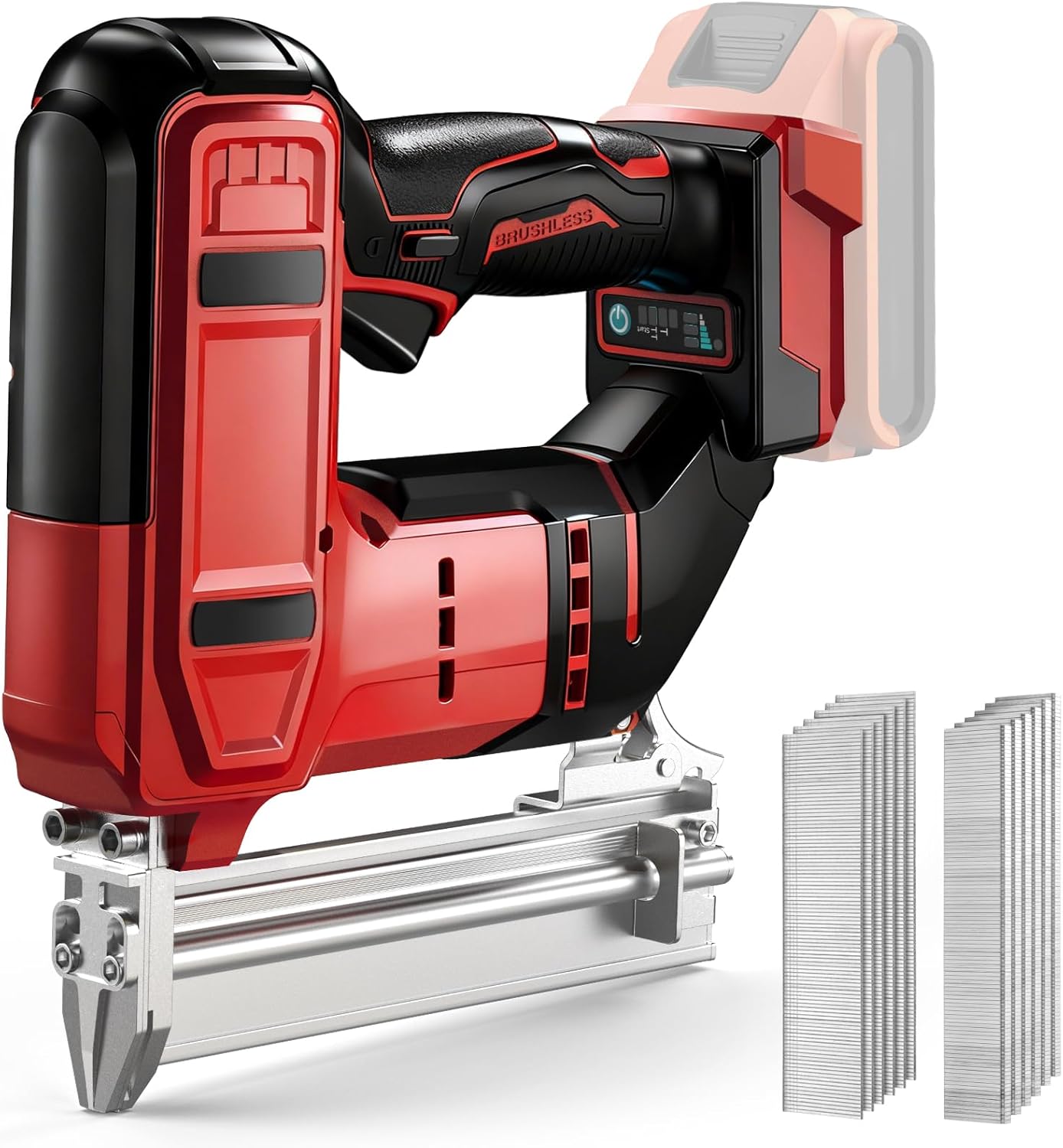 2-in-1 Cordless 18GA Brad Nailer & Crown Stapler – Compatible with ...