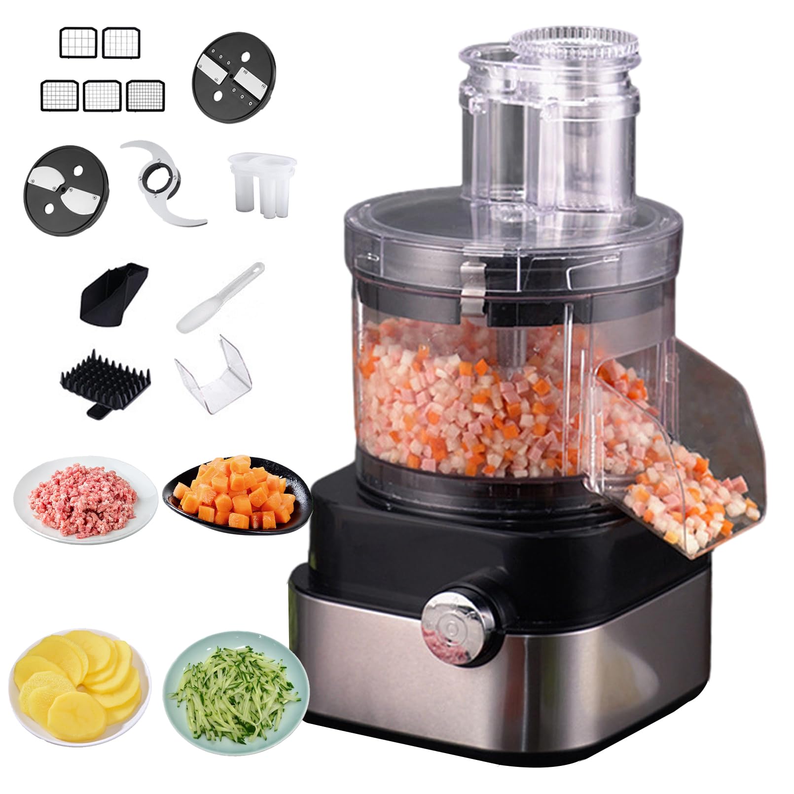 Chopper Automatic Dicing Machine 600W Food Processor With 9 Molds ...