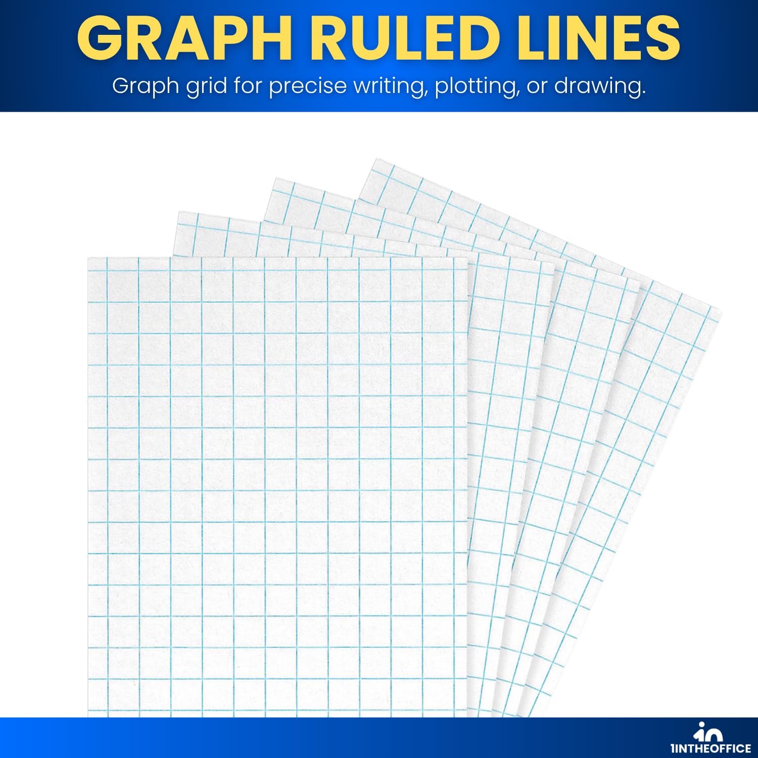 Snapklik.com : 1InTheOffice Graph Ruled Index Cards 3x5