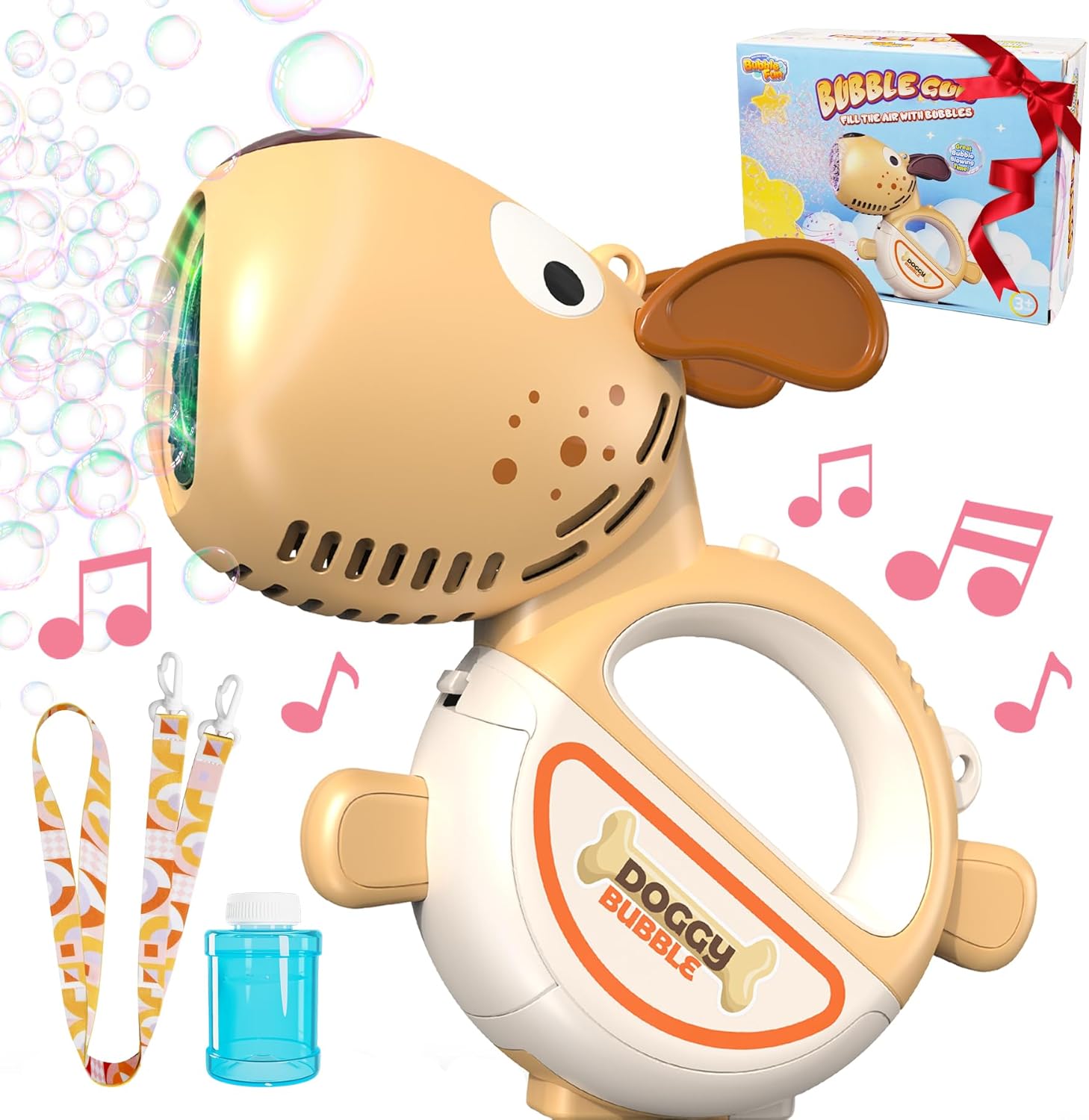 Amazon.com: Bubble Machine for Kids with Handle & Strap, Portable 360 ...