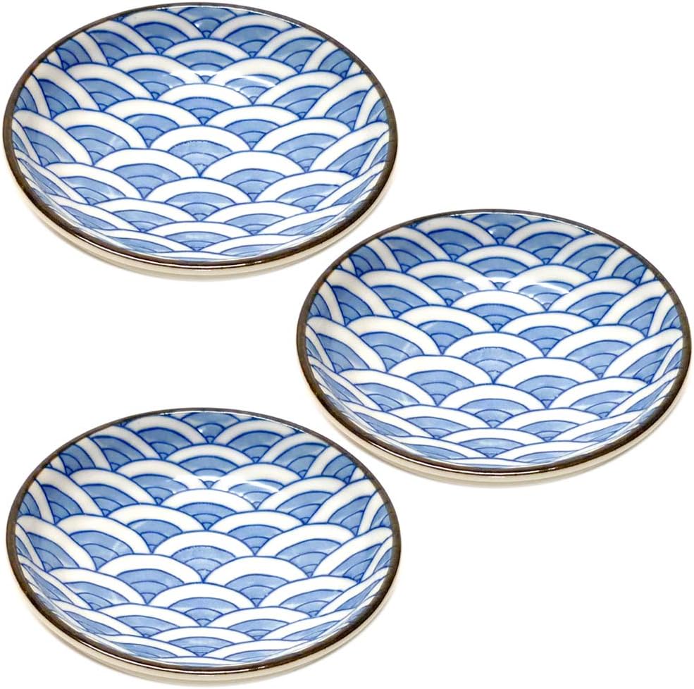 Amazon.com: Set of 3, Small Plate, Ripple Pattern 3.0 Deep Plate, 3.7 x ...