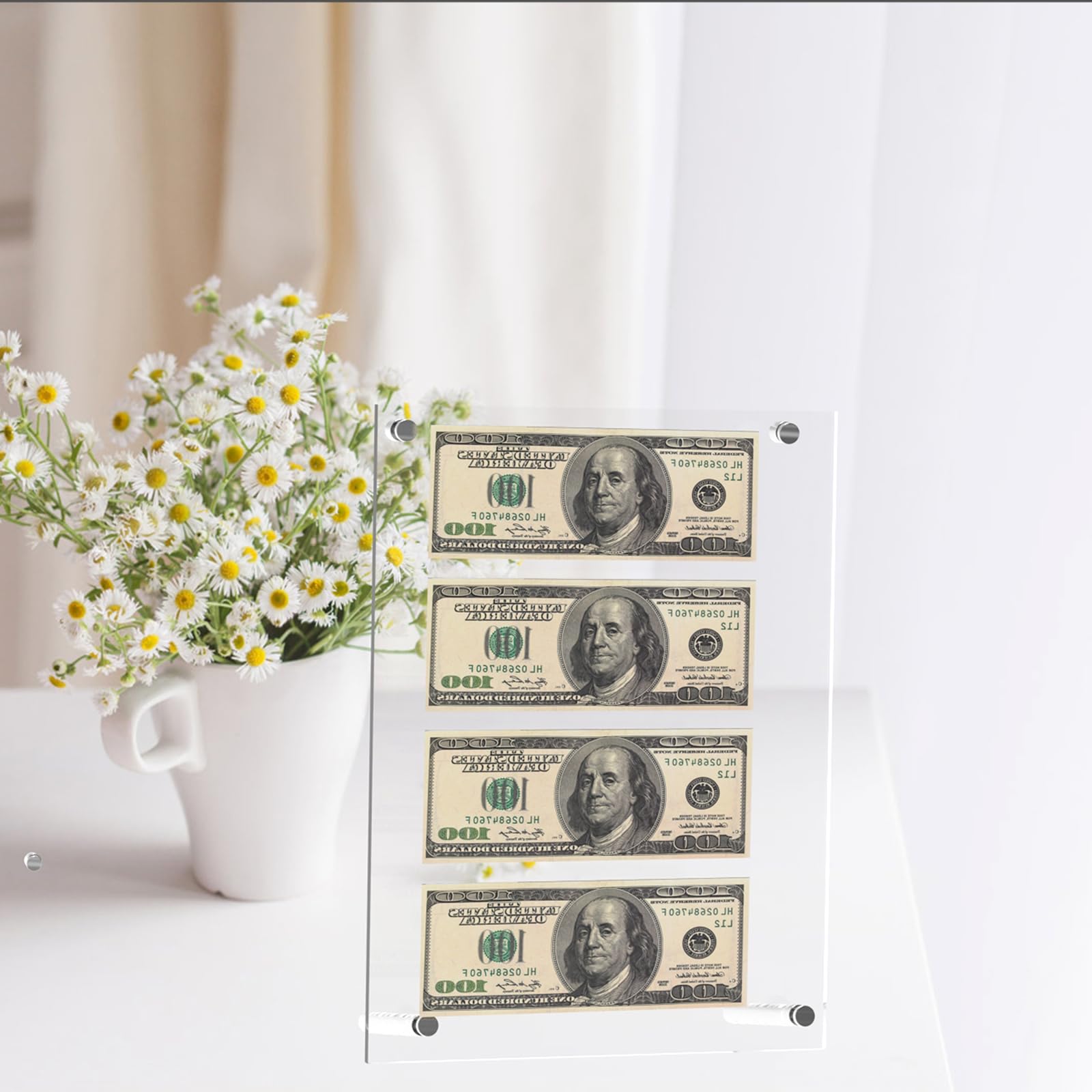 Snapklik.com : 2 PCS Acrylic Dollar Bill Display Case Clear Dollar Bill ...