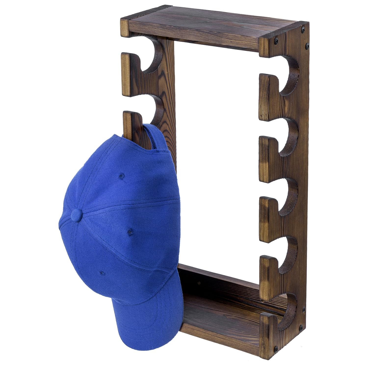 Amazon.com: MyGift Rustic Burnt Solid Wood Wall Mounted Baseball Cap ...