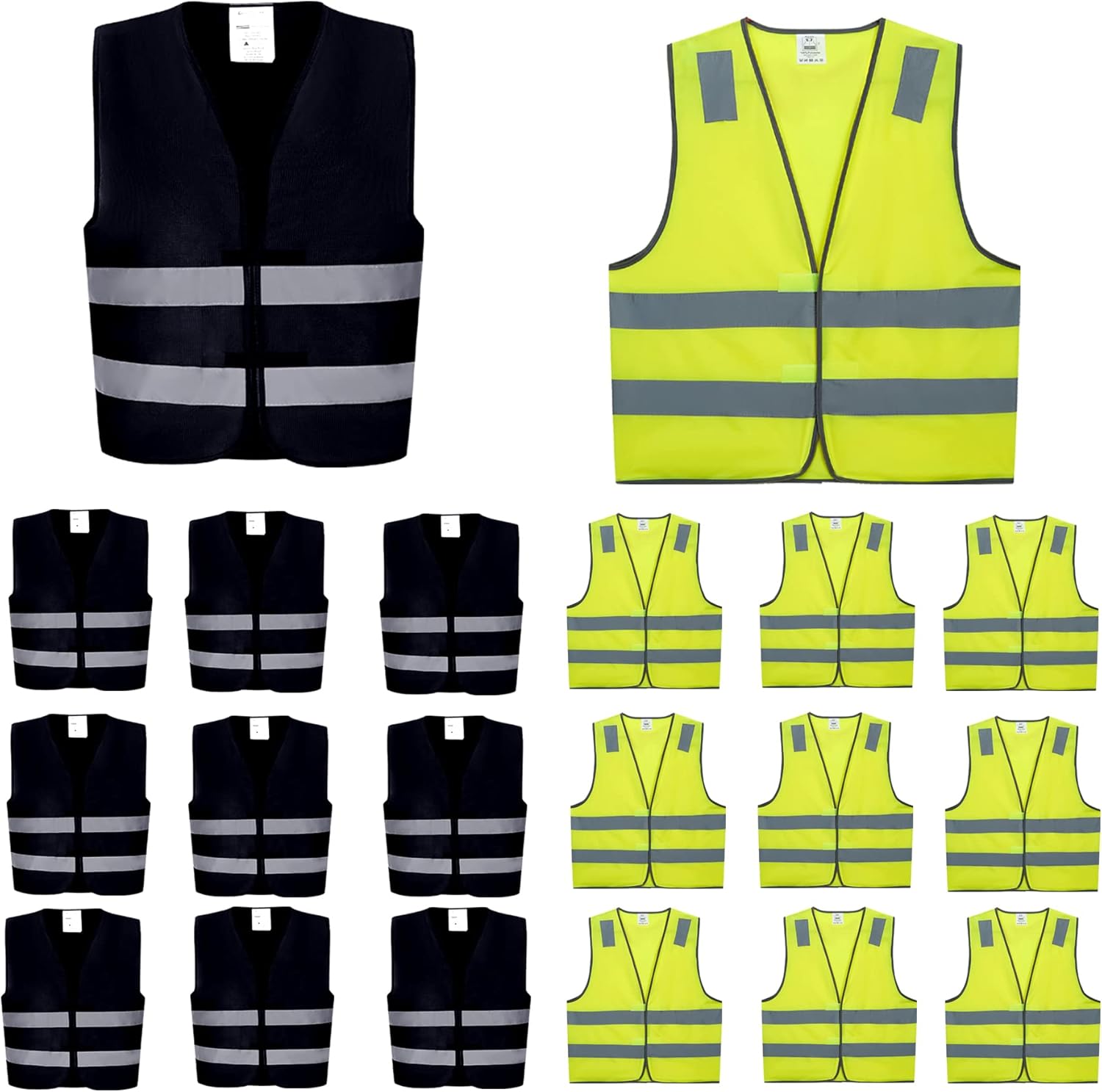 Lavori-AK 20 Pack of Safety Vests with 10 Pack Yellow and 10 Pack Black ...