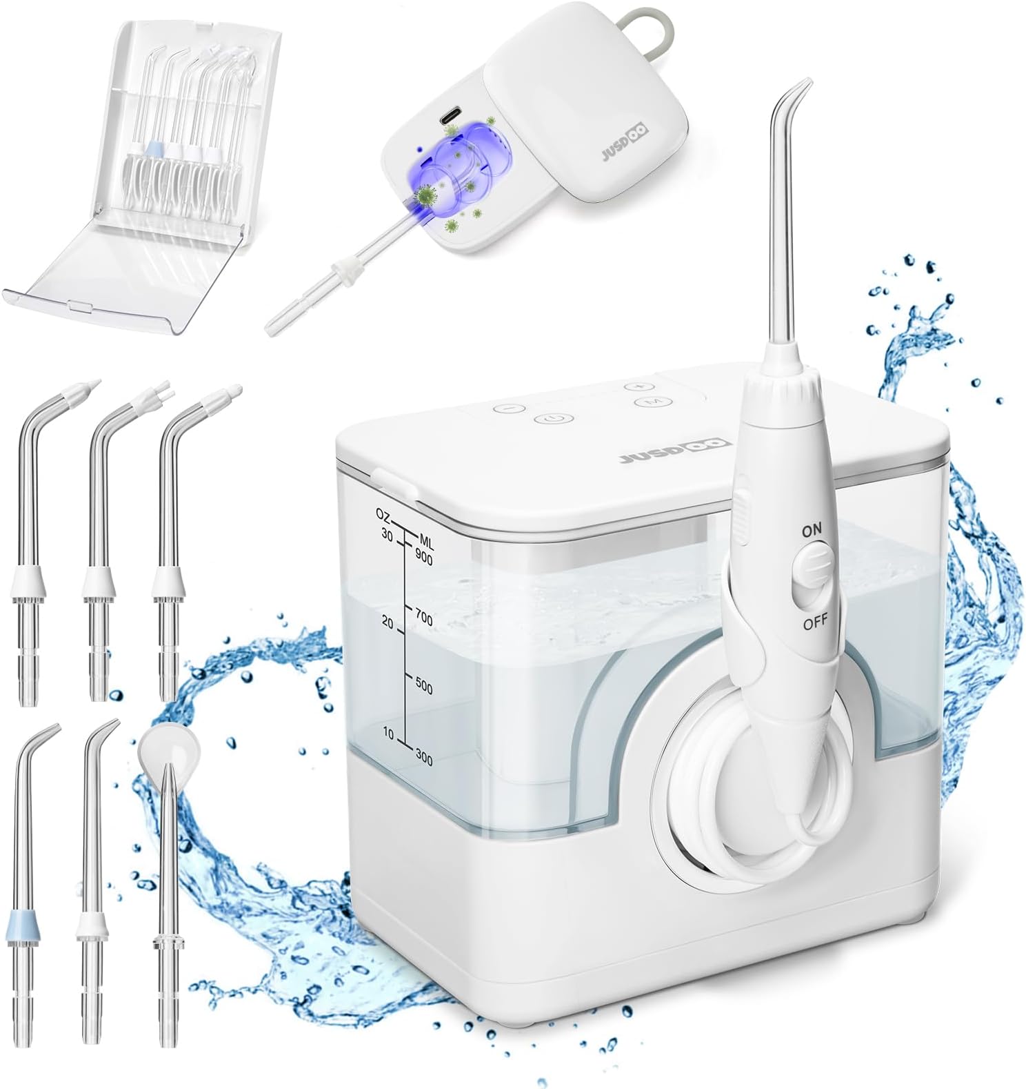 Amazon.com: JUSDOO Professional Water Dental Flosser, Rechargeable and ...