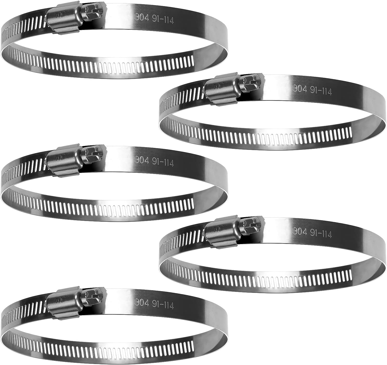 8 Pack Jubilee Clips 59-82 mm Hose Clips Adjustable Ducting Clamps for ...