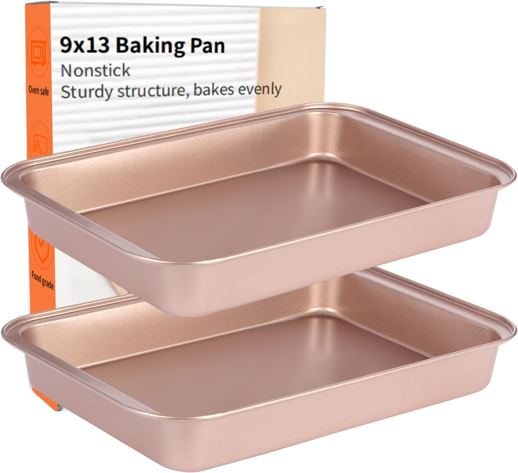 Amazon.com: Lyellfe 3 Pack Rectangle Baking Pan, Non-Stick Cake Pans ...