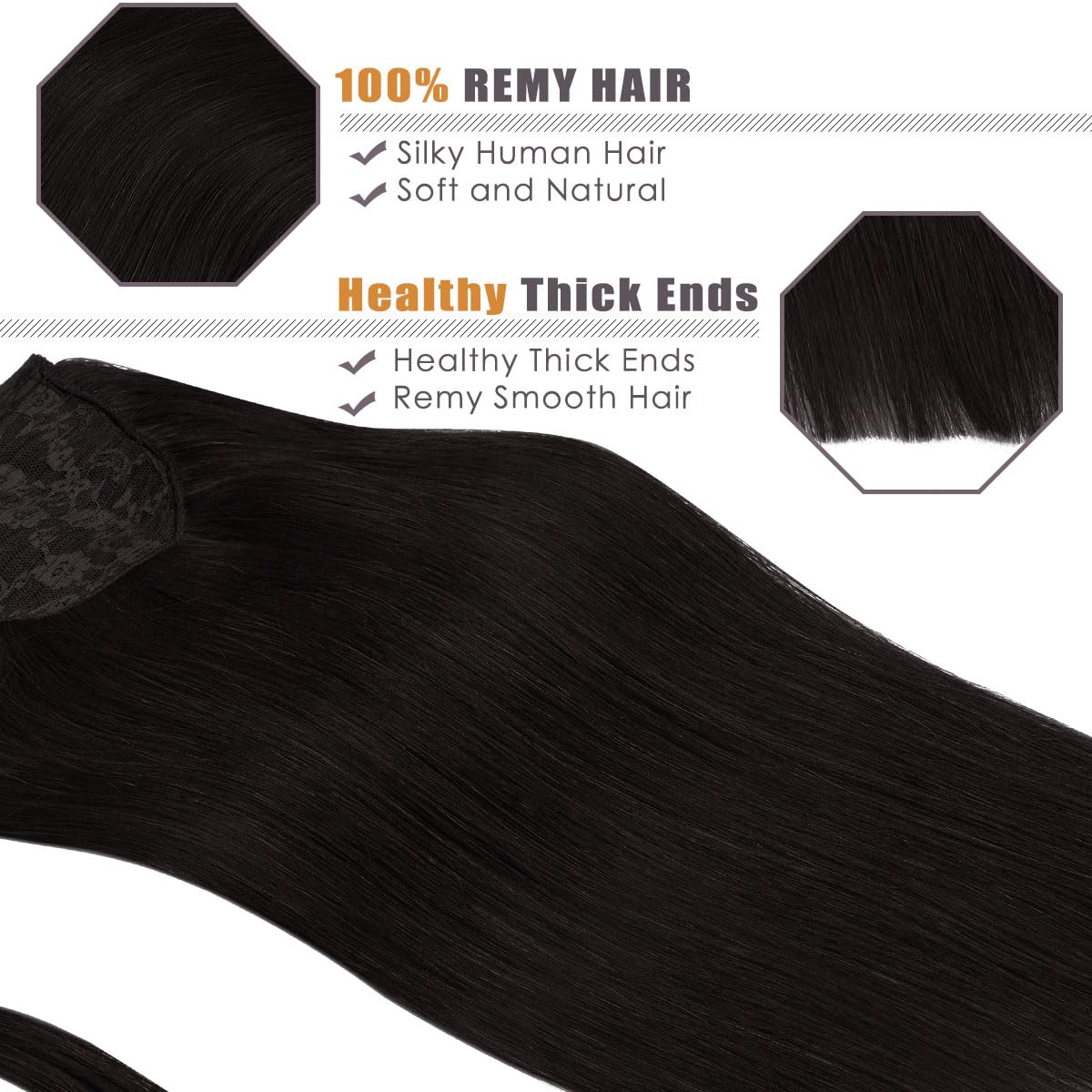 Snapklik.com : Lacerhair Hair Extensions Real Human Hair Ponytail