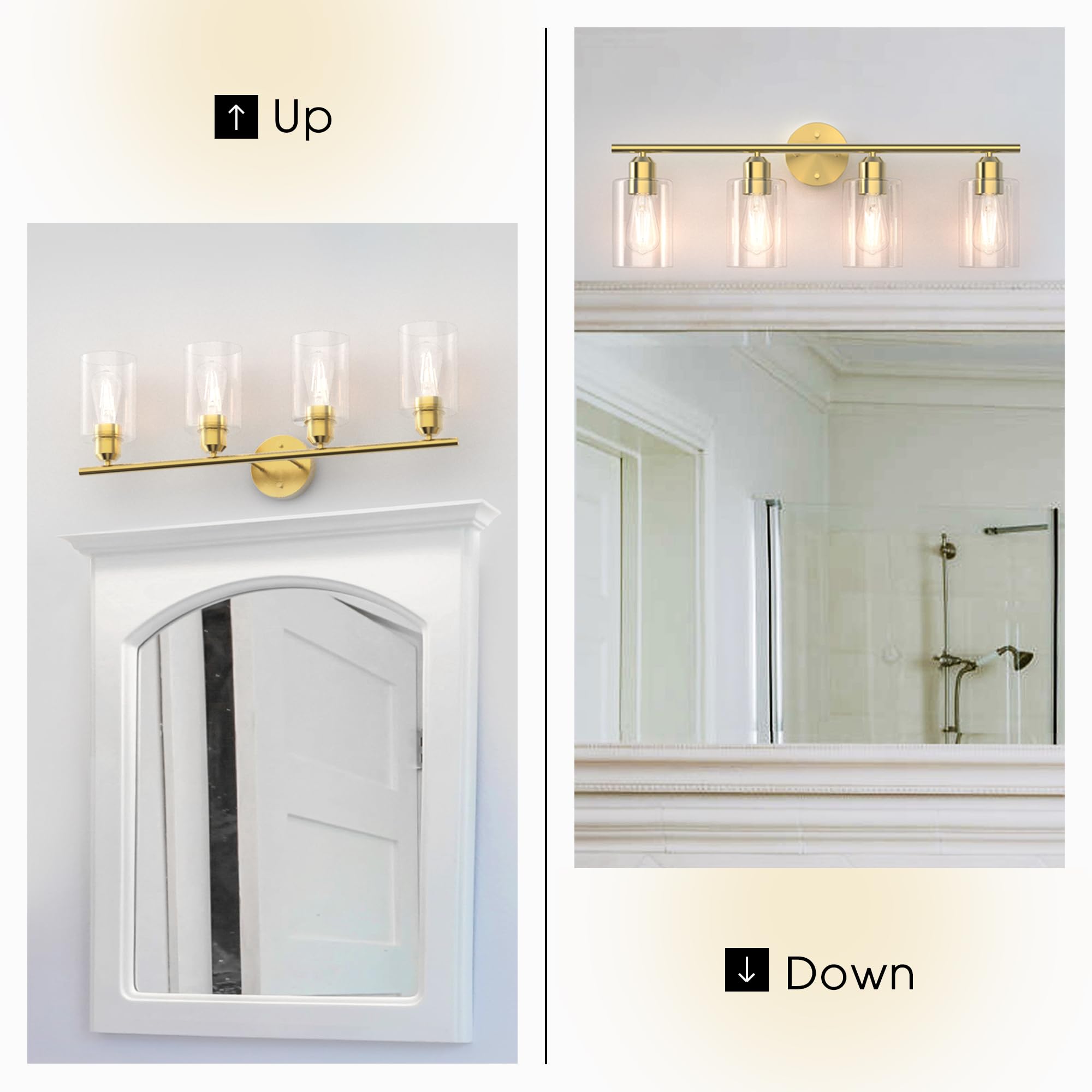 Snapklik.com : Espird Bathroom Vanity Light Fixtures Brushed Gold,4 ...