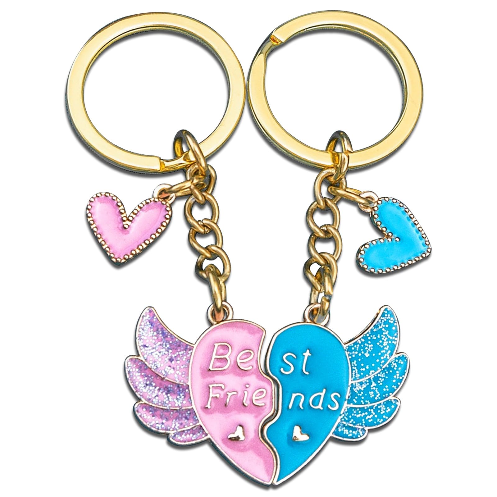 WXCATIM Heart Keychain 2pcs Matching Keychains Best Friend Keychains ...
