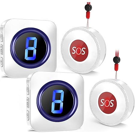 Amazon.com: CallToU Wireless Caregiver Pager Smart Call System 2 SOS ...