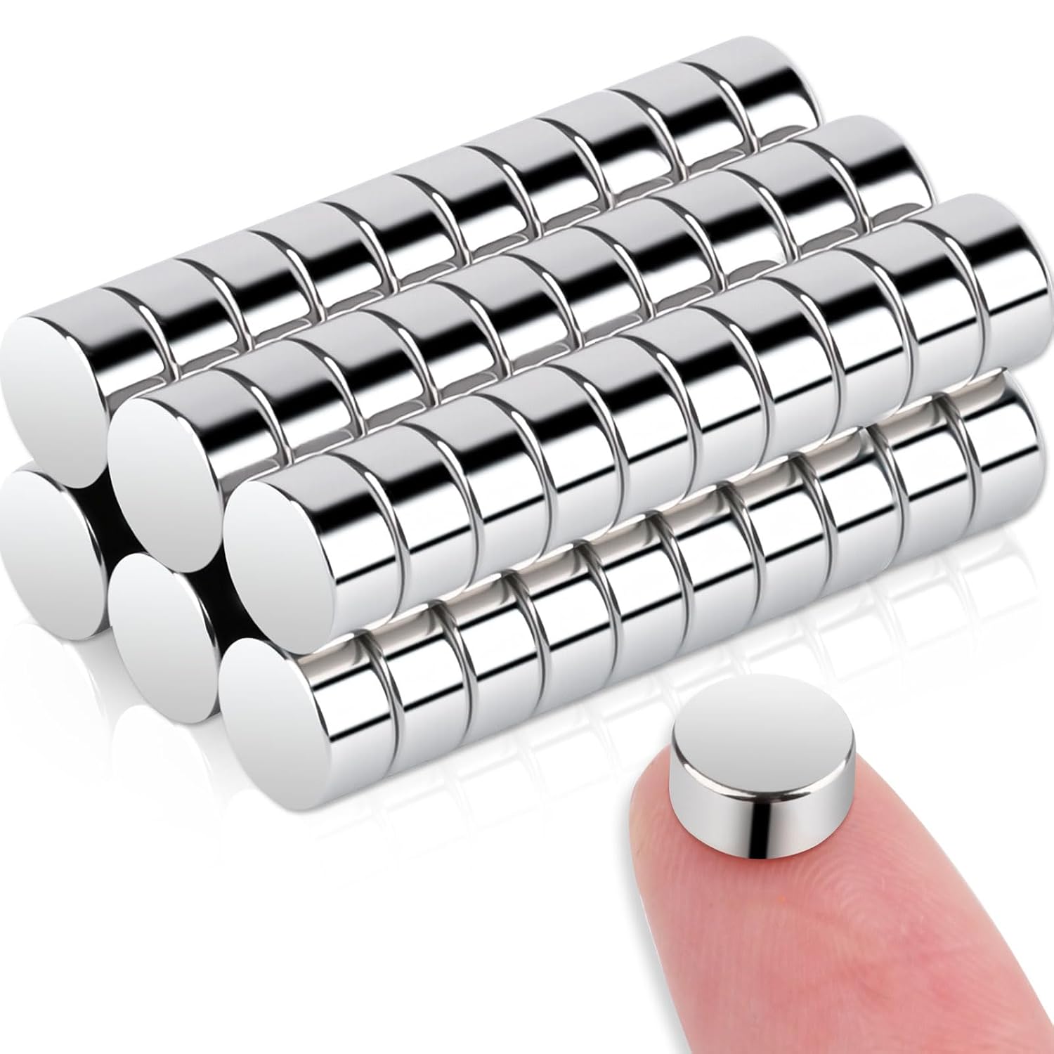 60Pack Small Strong Magnets Round,6x3mm Neodymium Disc Magnets Strong ...