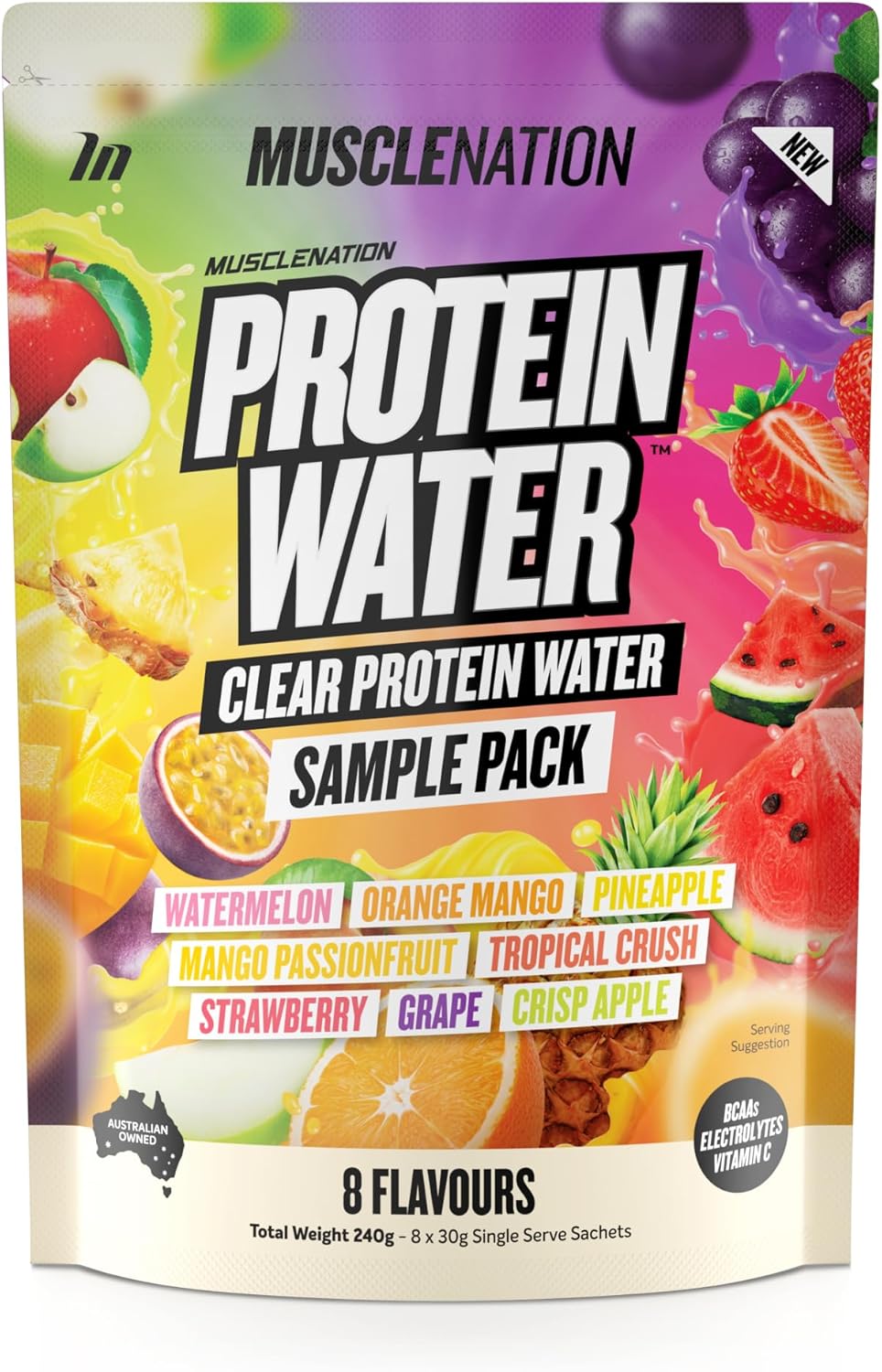 Muscle Nation Variety Pack - Protein Water with Collagen, Whey Protein ...