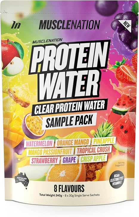 Muscle Nation Variety Pack - Protein Water with Collagen, Whey Protein ...