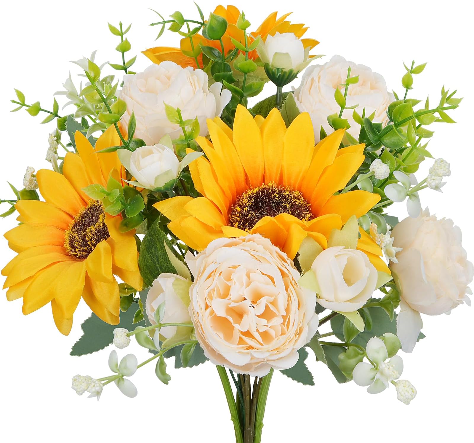 Amazon.com: Lovmeety 2Pcs Artificial Sunflower Bouquet, Silk Sunflower ...