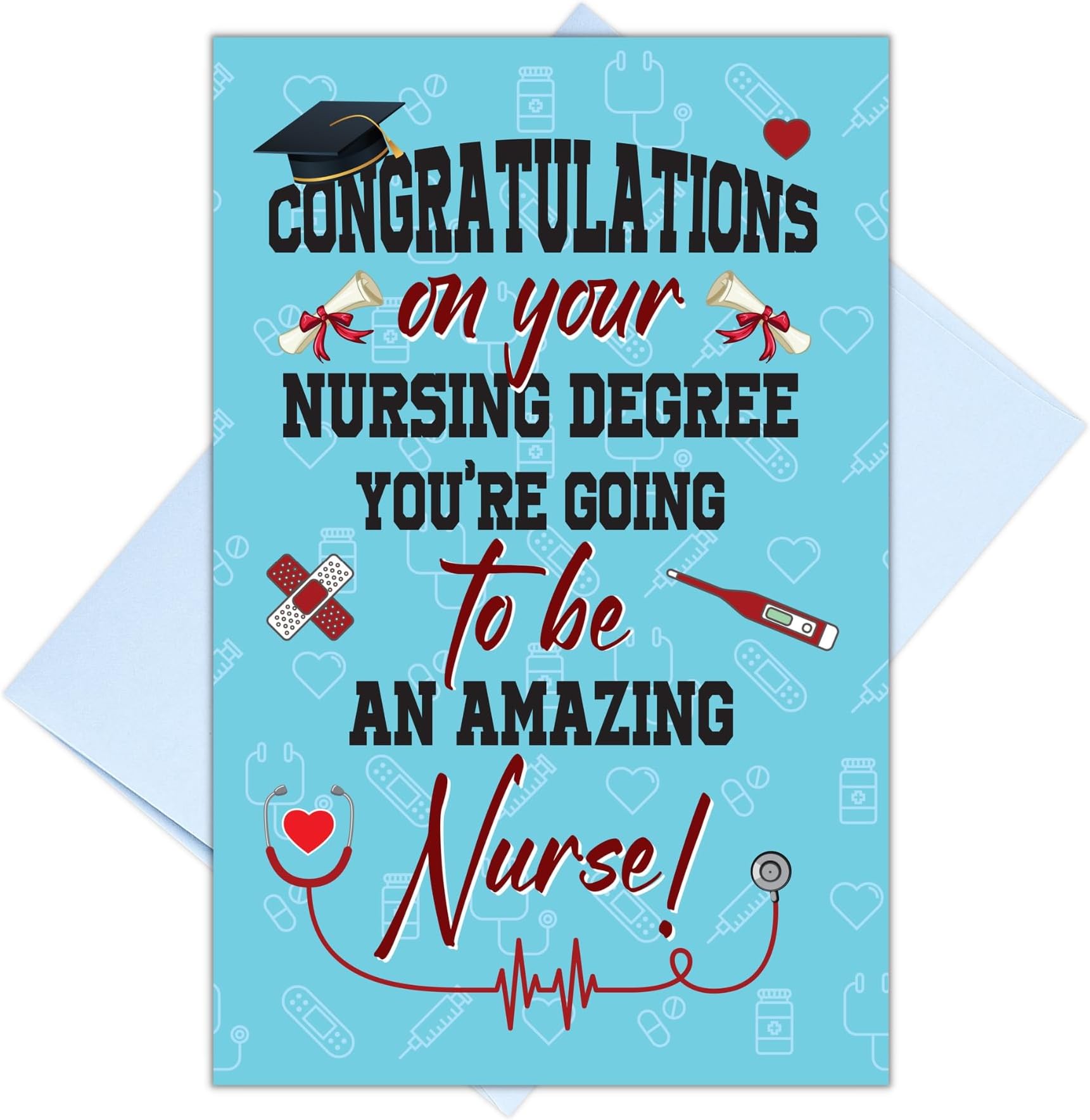 Amazon.com : Designer Greetings So Proud of You Blue Foil Script ...