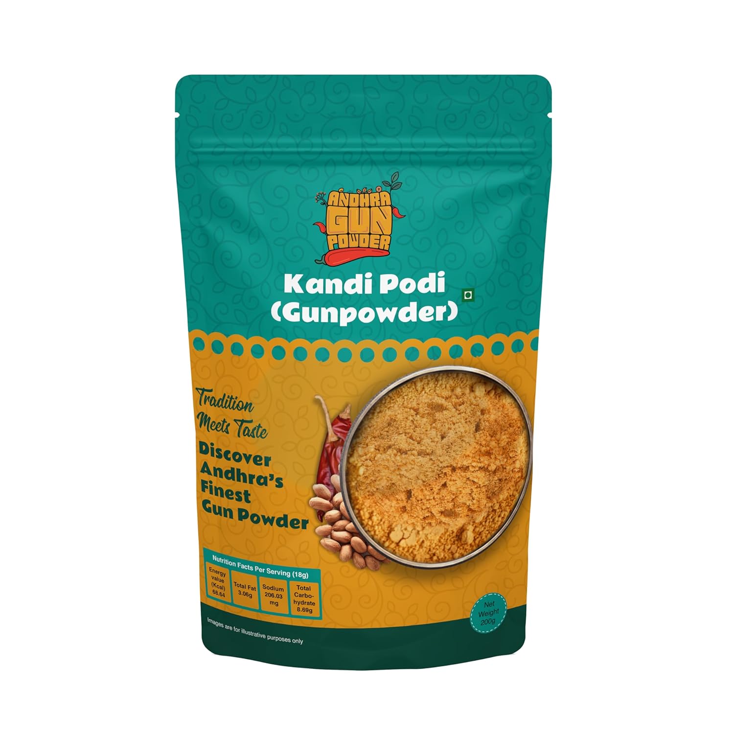 Andhra Gunpowder (Kandi Podi) - 200g | Dosa Idli Powder | Paruppu ...