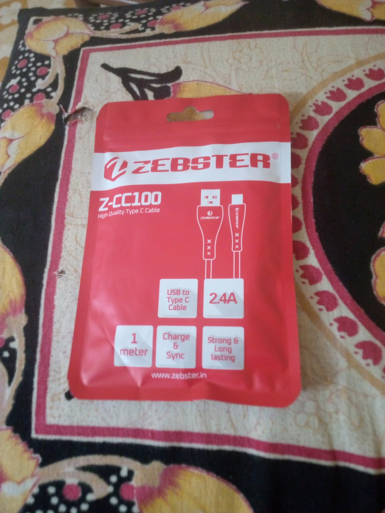 ZEBSTER Z - CC100 USB to Type C Fast Charging Cable, 2A Charge & Sync ...
