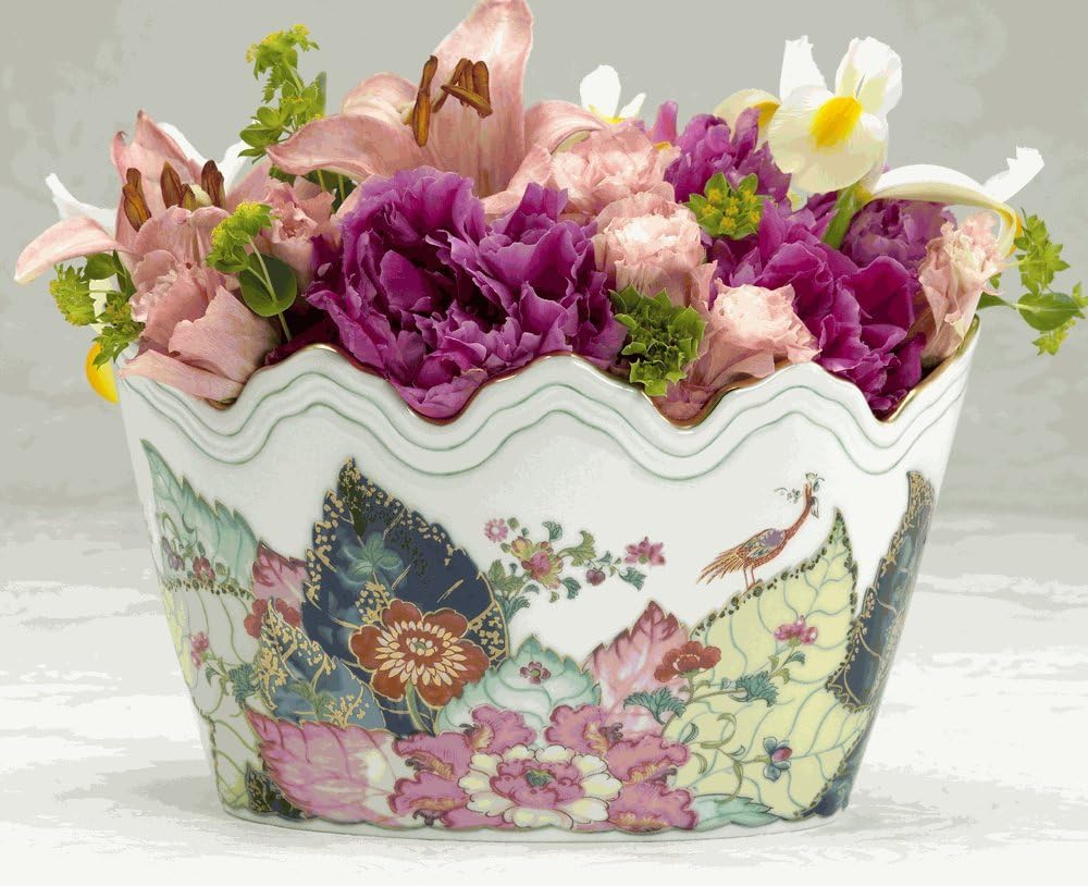 Amazon.com : Mottahedeh Tobacco Leaf Monteith Cachepot : Patio, Lawn ...