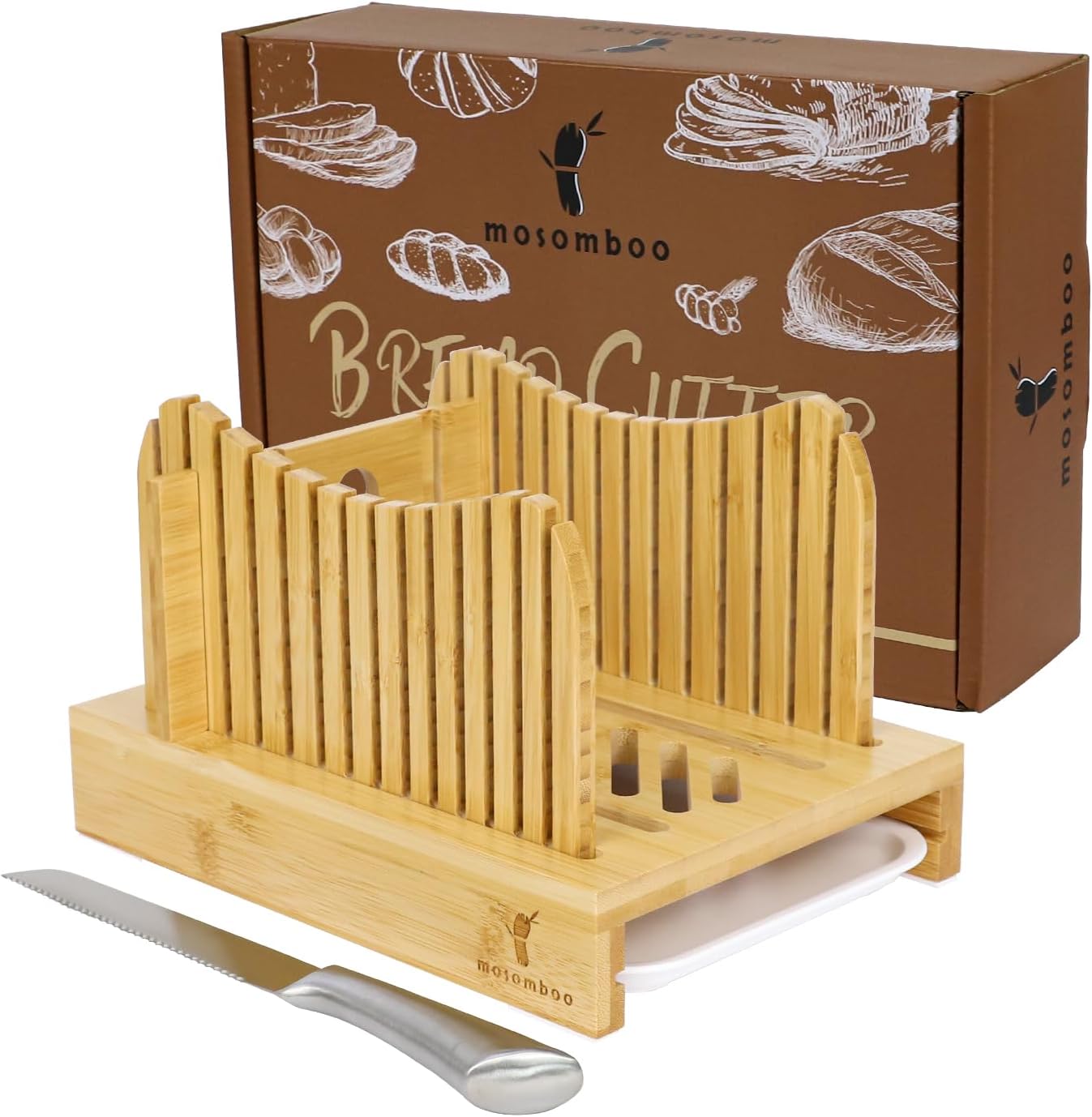 Amazon.com: Mama Bear Kitchens Bamboo Bread Slicer with Knife ...