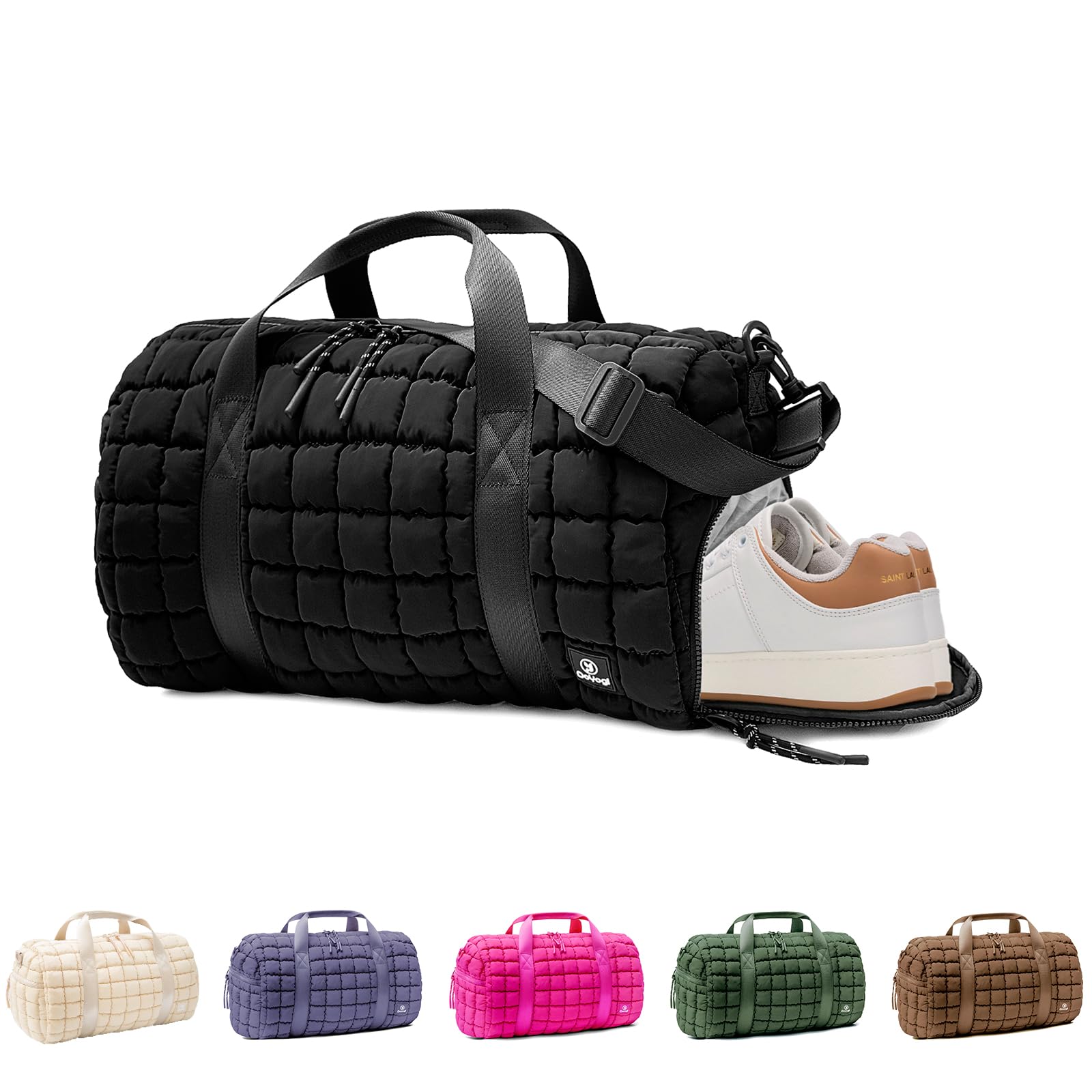 Amazon.com | DOYOGI Quilted Gym Bag for Women,Duffle Bag for Travel with Wet Pocket,Carry on ...