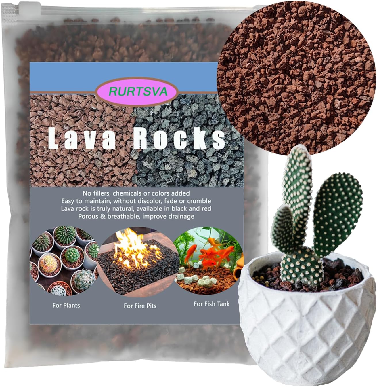 Amazon.com : Lava Rocks for Plants, 2lbs Volcanic Stones Gravel ...