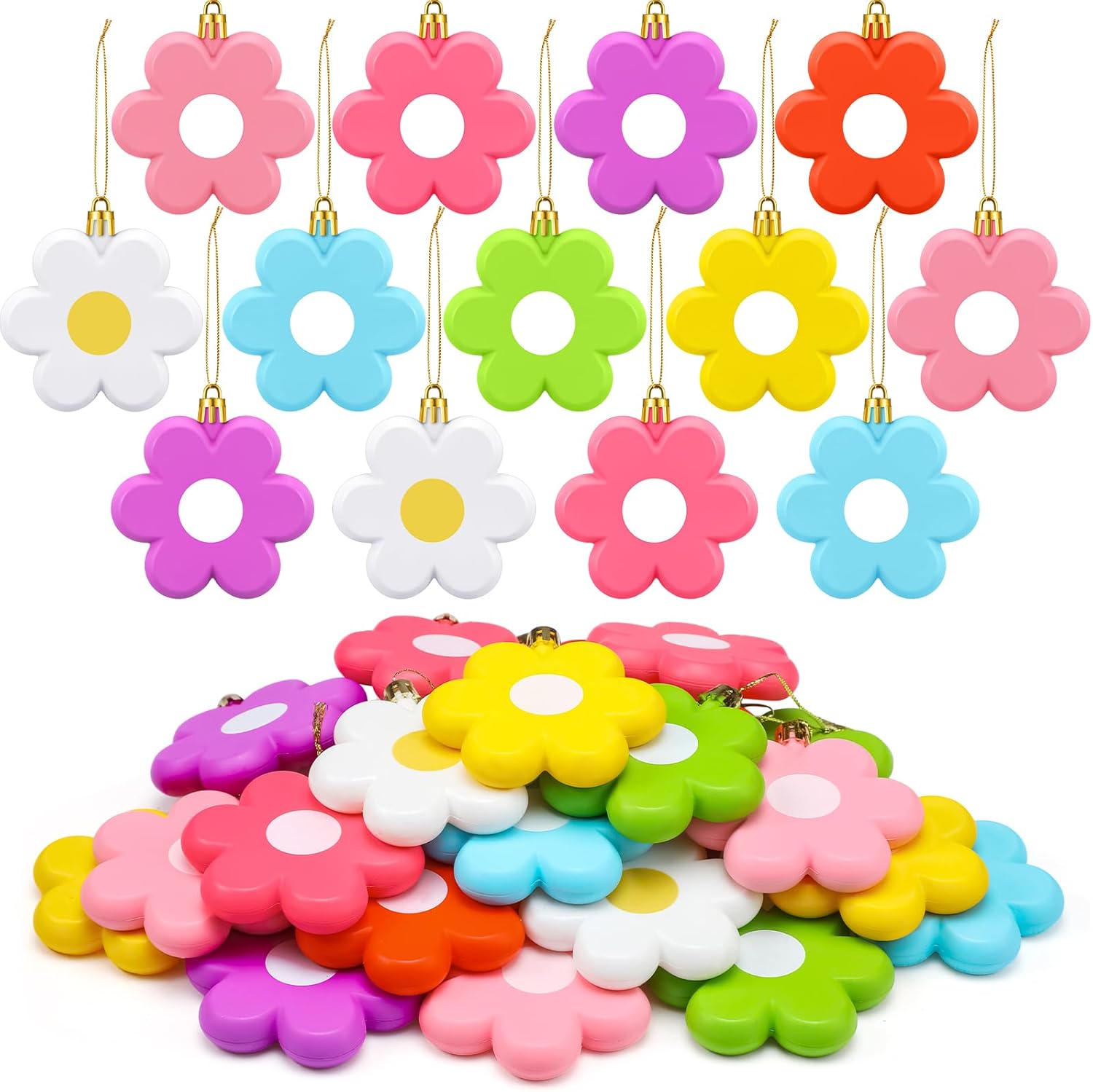 Amazon.com: Quzzil 24 Pcs Spring Daisy Flower Ornaments 2.76 Inch ...