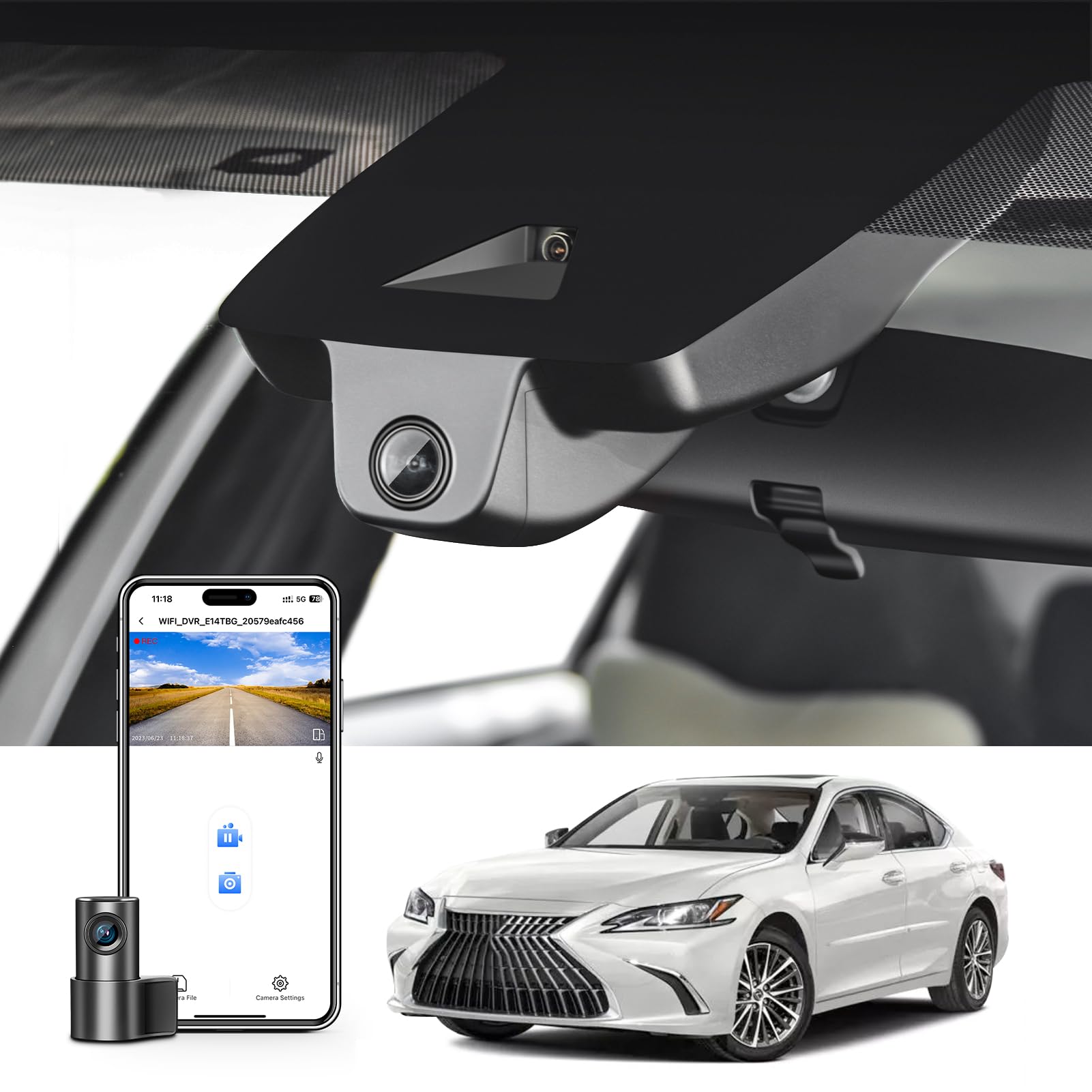 Amazon.com: Mangoal Front 4K & Rear 1080p Dash Cam Custom for Lexus ES ...