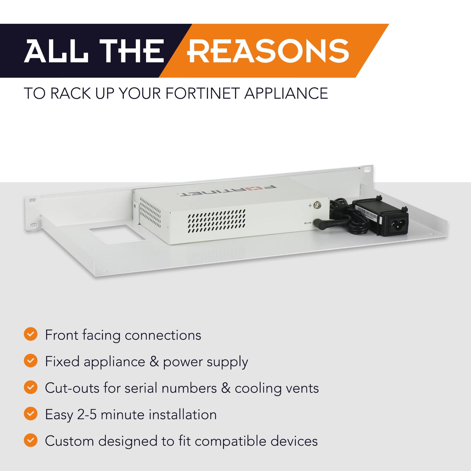 Buy Fortinet Firewall Appliance Rack Mount - 1U Server Rack Shelf with Easy Access Front Network ...