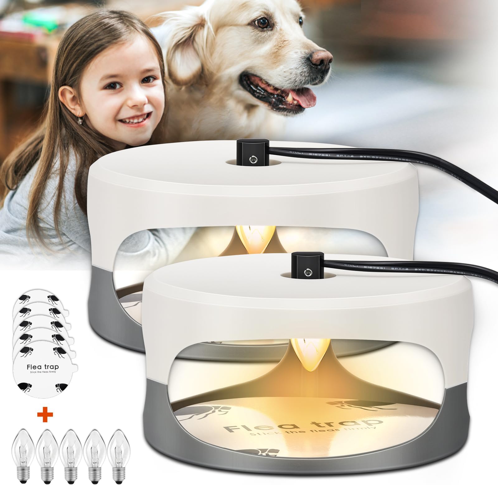 Amazon.com : Enoz Trap-N-Kill Indoor Flea Trap with Lightbulb and ...