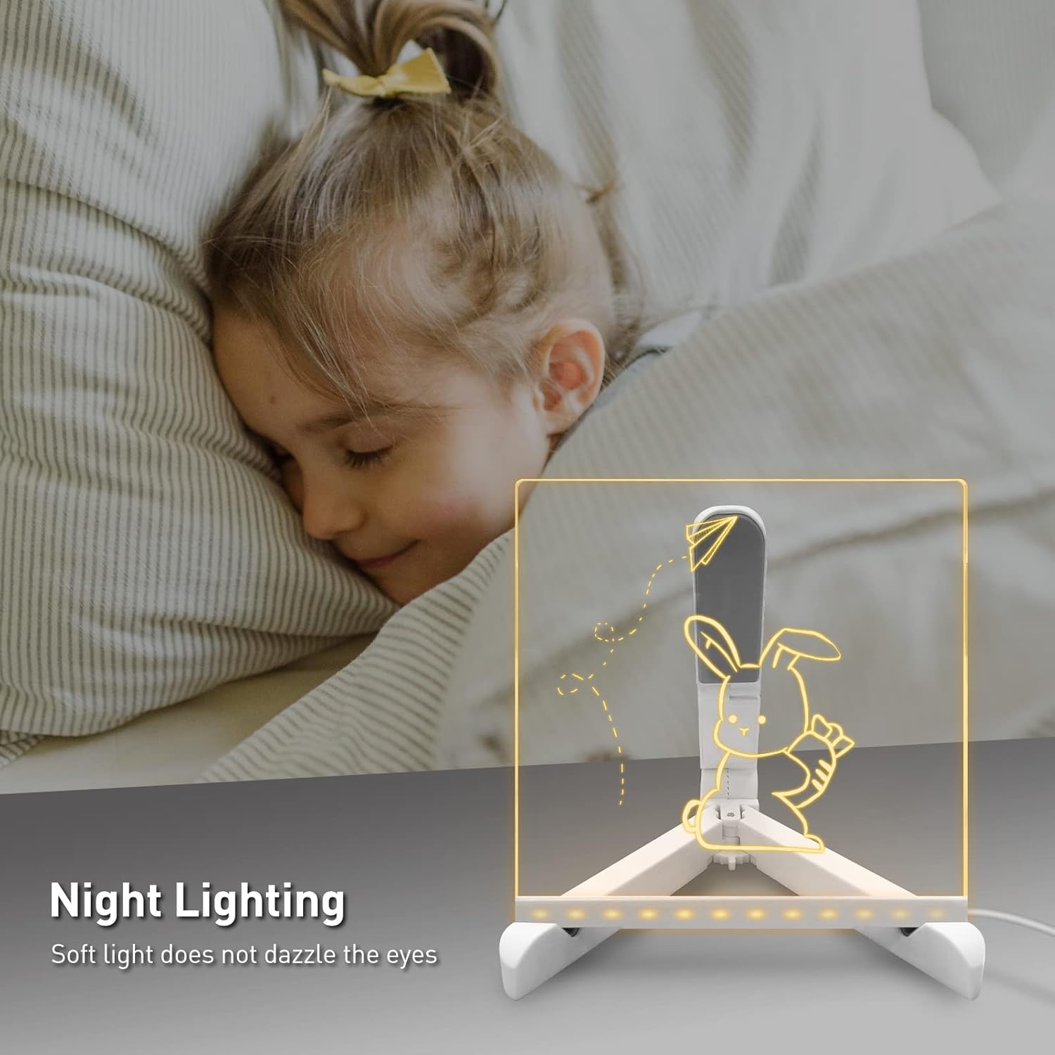 Acrylic LED Writing Message Board with White Pen/Stand,Dry Erase Board ...