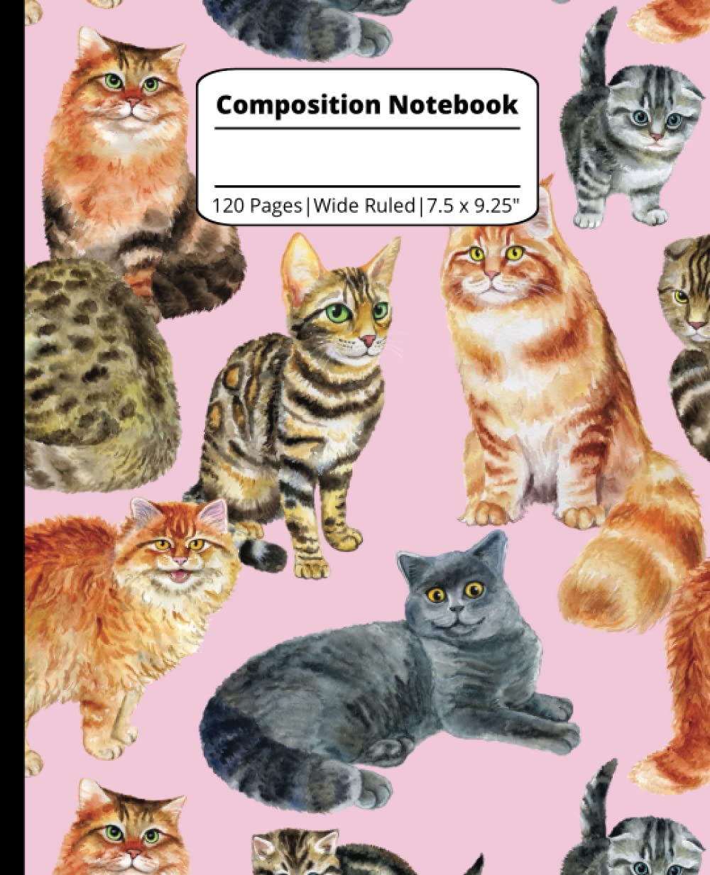 Composition Notebook - Cute Cat Journal, Fun Kitty Pattern for Cat ...
