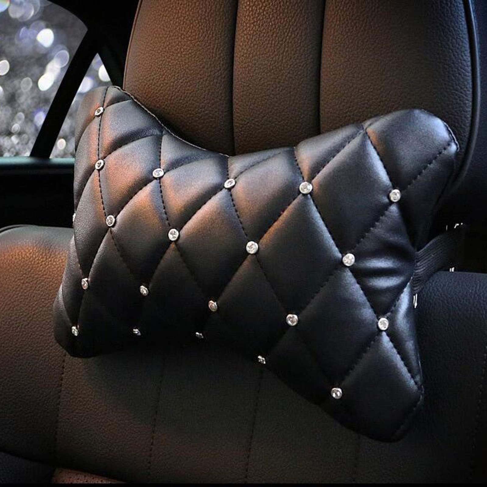 Amazon.com: smilfuy 1 PCS Rhinestone Car Headrest Neck Pillow, Auto ...