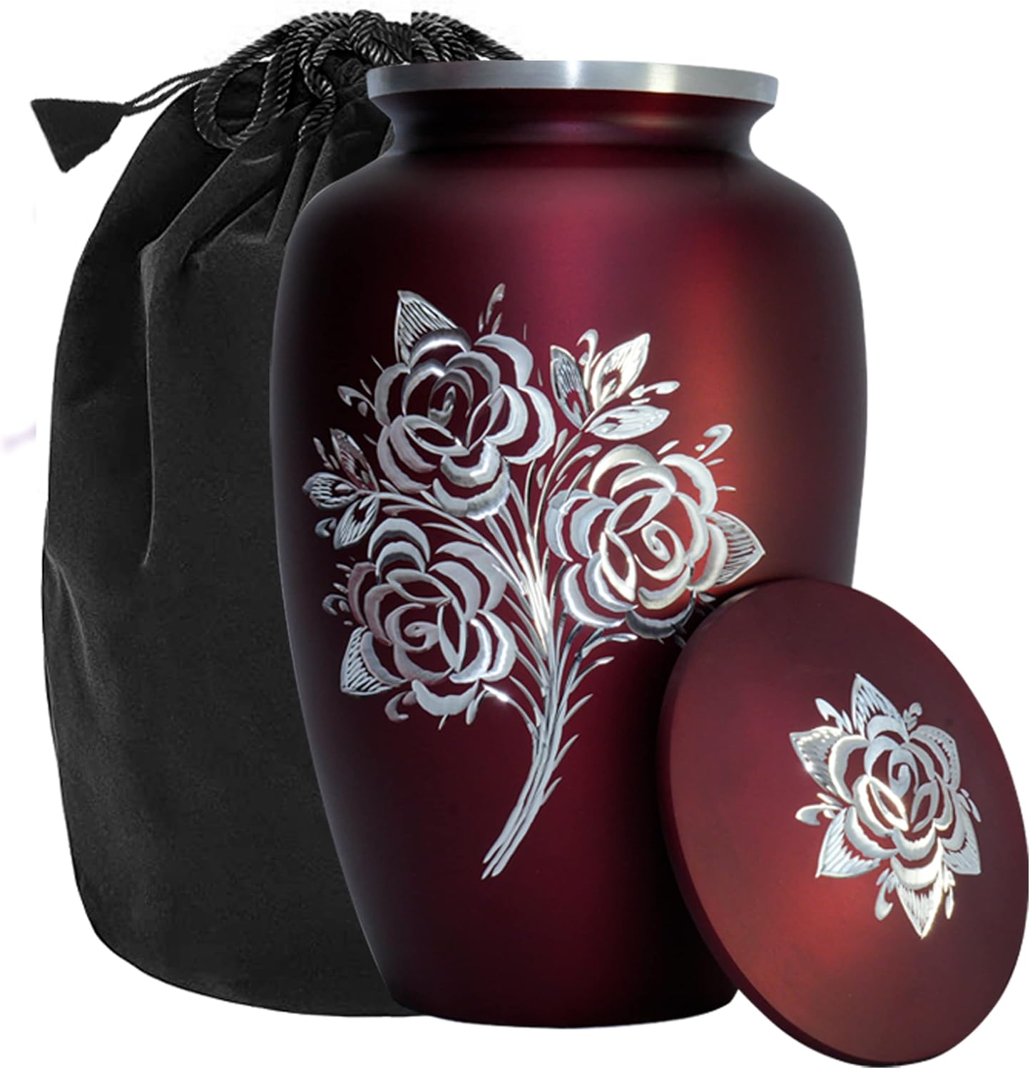 Solace Forever Red Urn - Rose Urn for Ashes with Premium Box & Bag ...