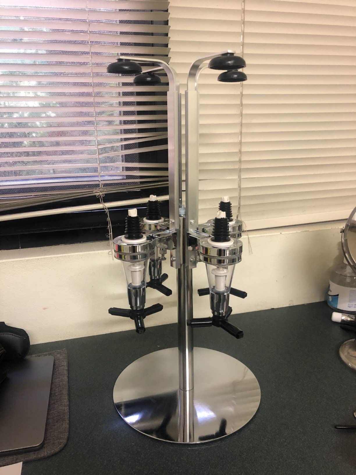 GLASSCO Rotating Liquor Dispenser 4 Bottle, Bar Accessories for The ...
