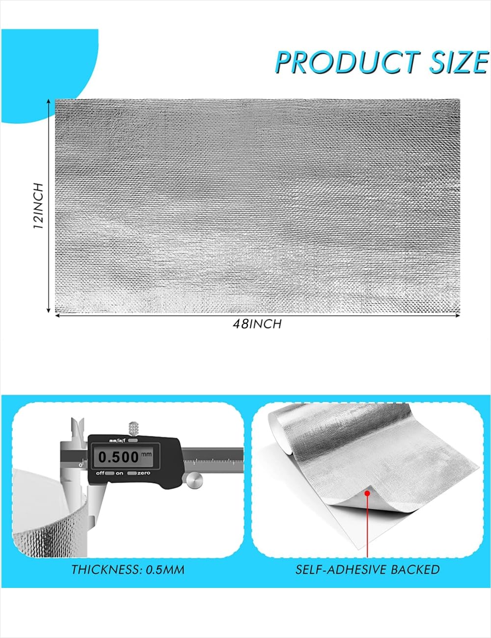 Snapklik.com : Ummickl Adhesive Backed Aluminized Fiberglass Heat Sheet ...