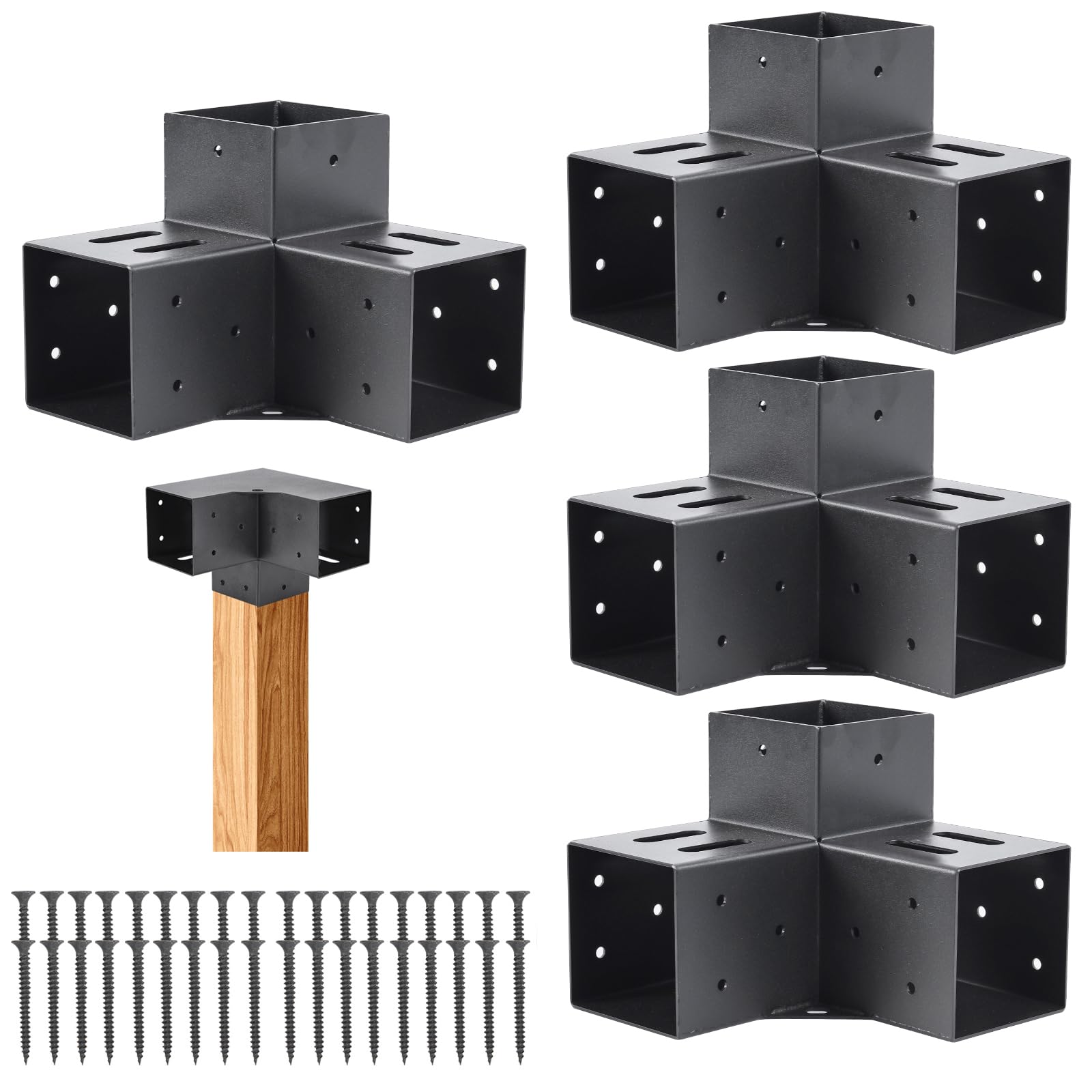 Snapklik.com : 4 Pcs Pergola Bracket (Actual: 3"6x36) Pergola Kit 3-Way ...