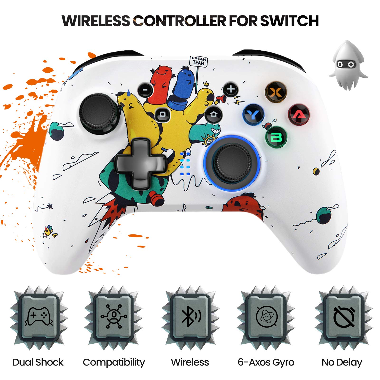 Wireless Pro Controller for Switch/Switch Lite/Switch OLED, REDSTORM ...