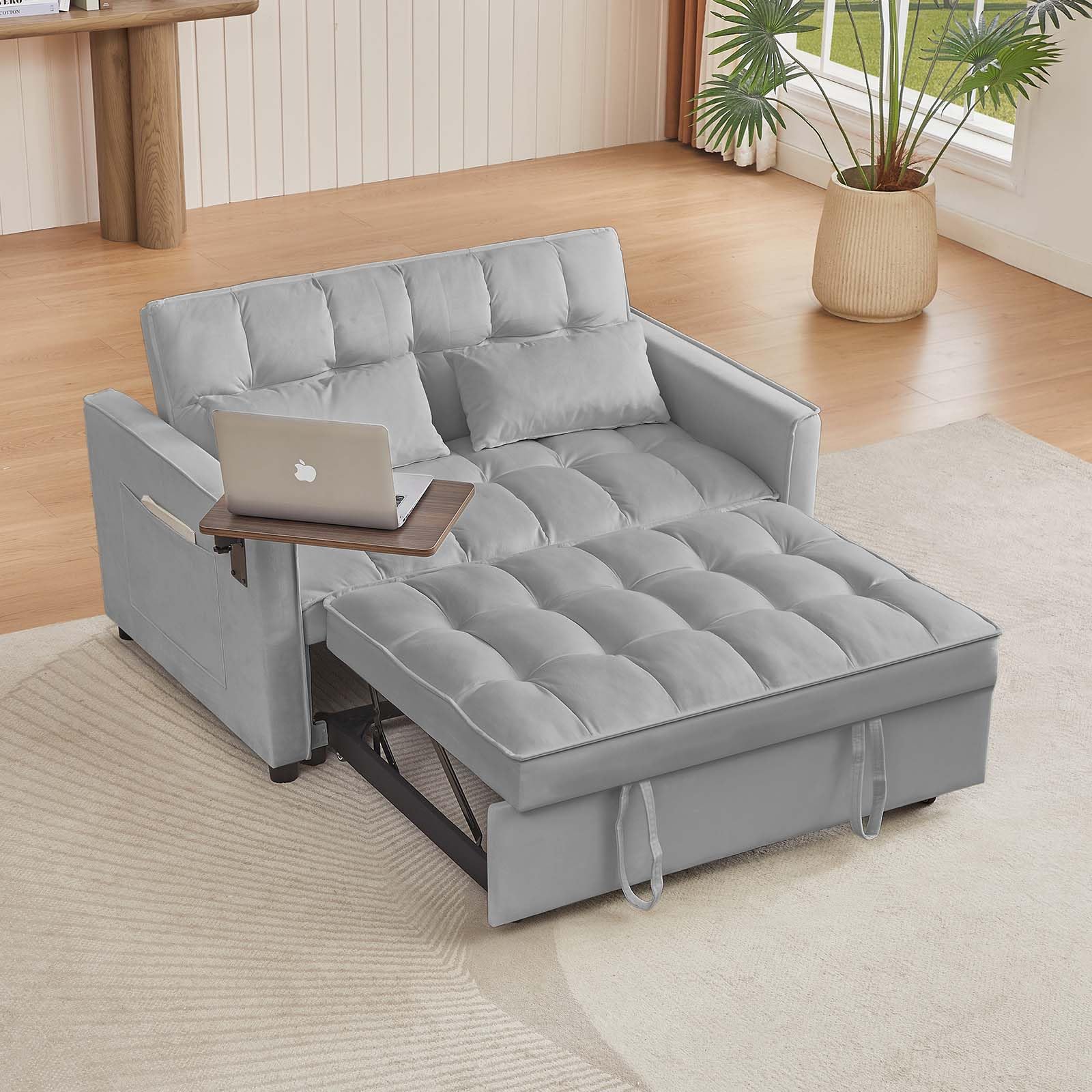 Amazon.com: Antetek 3 in 1 Convertible Sofa Bed w/360° Rotating Side ...