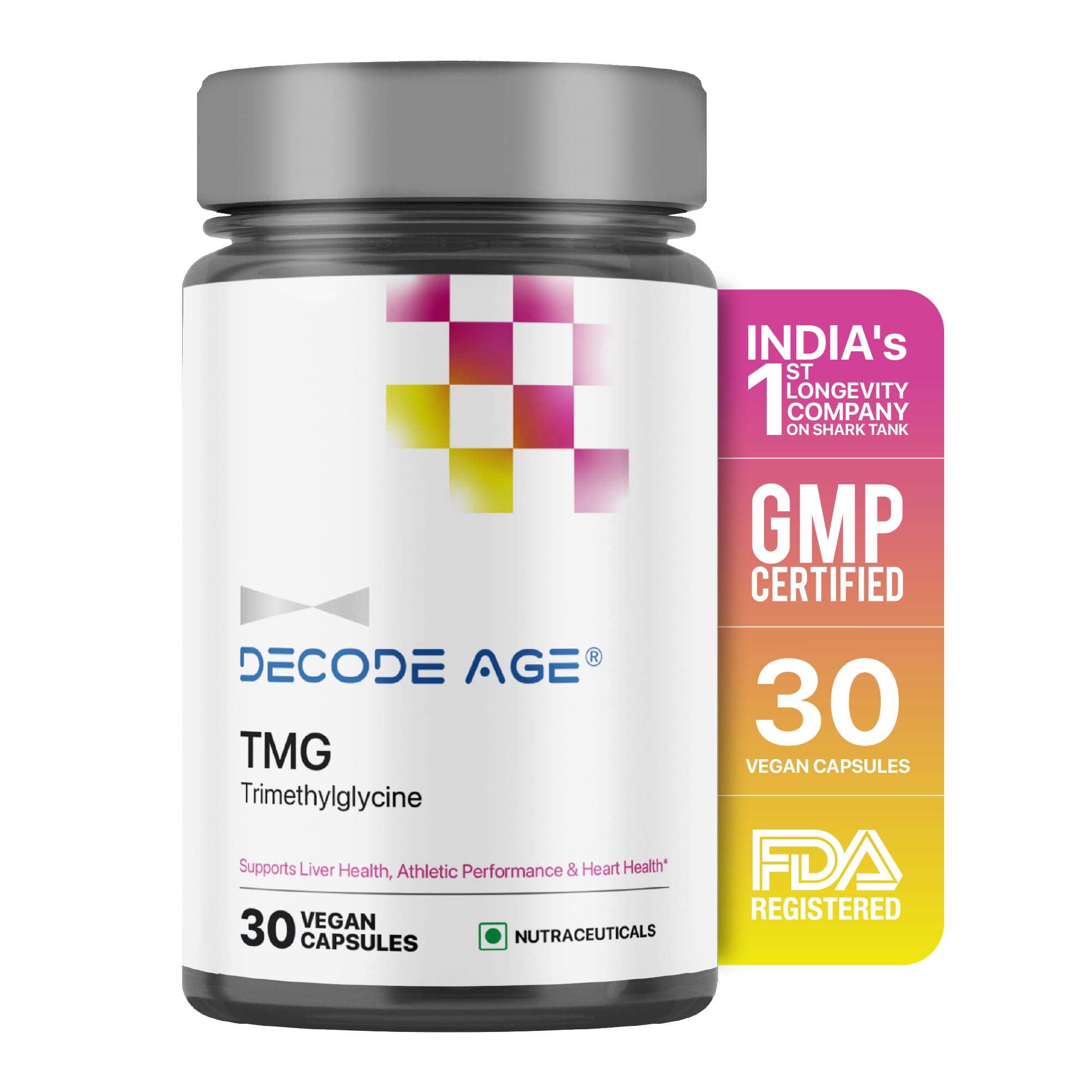 Decode Age TMG 98% Pure Trimethylglycine (TMG) Supplements | Physical ...