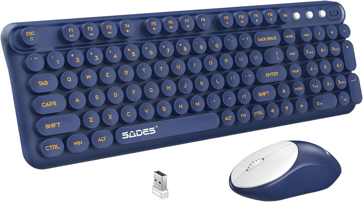 Amazon.com: Globalsades Wireless Keyboard and Mouse,Retro Typewriter ...