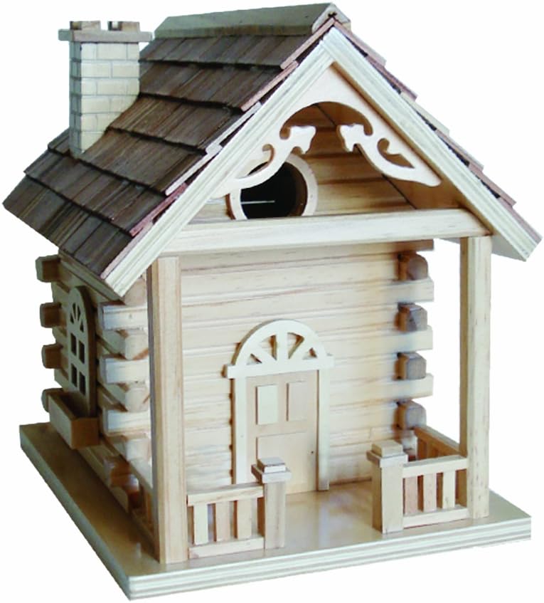 Amazon.com : Home Bazaar Cabin Birdhouse, Natural : Bird Houses : Patio ...