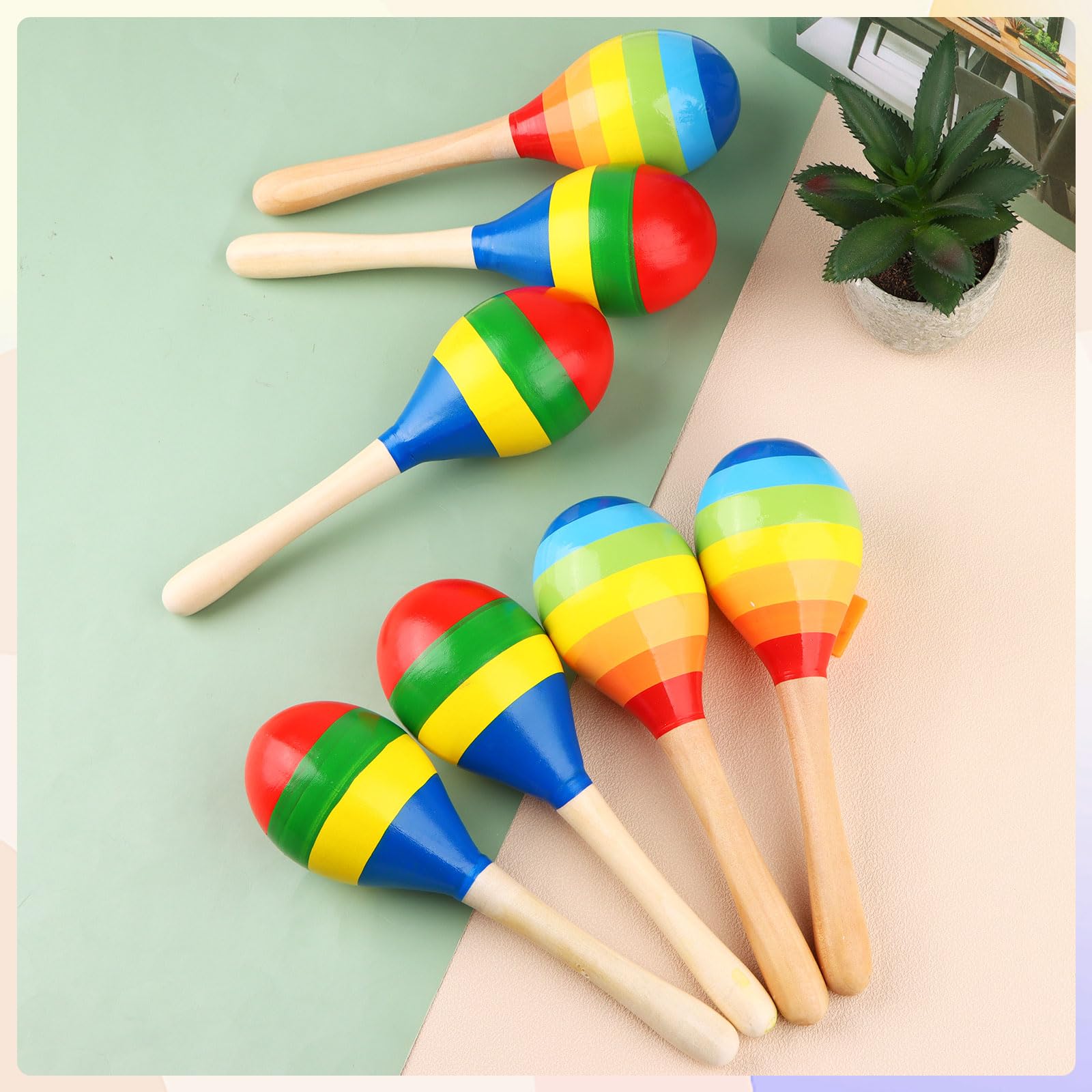 Snapklik.com : 24 Pcs Maracas Hand Percussion Rattles 7.87 Inch Wooden ...