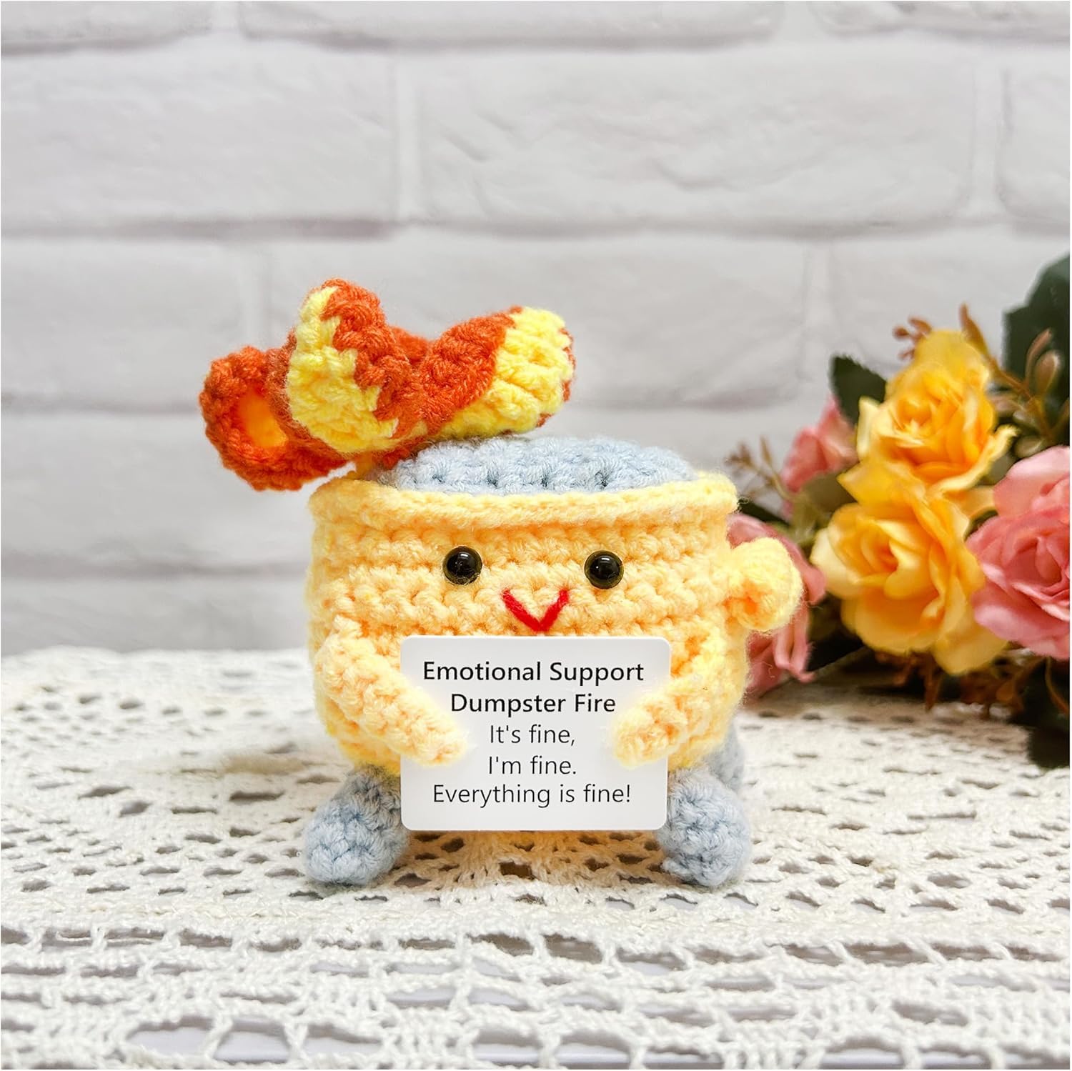 Emotional Support Dumpster- Handmade Crochet Dumpster Fire, Christmas ...