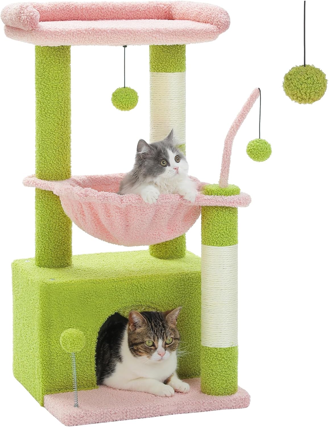 PAWZ Road 4-in-1 Flower Cat Tree, [33''=84CM] Cat Tower for Indoor Cats ...