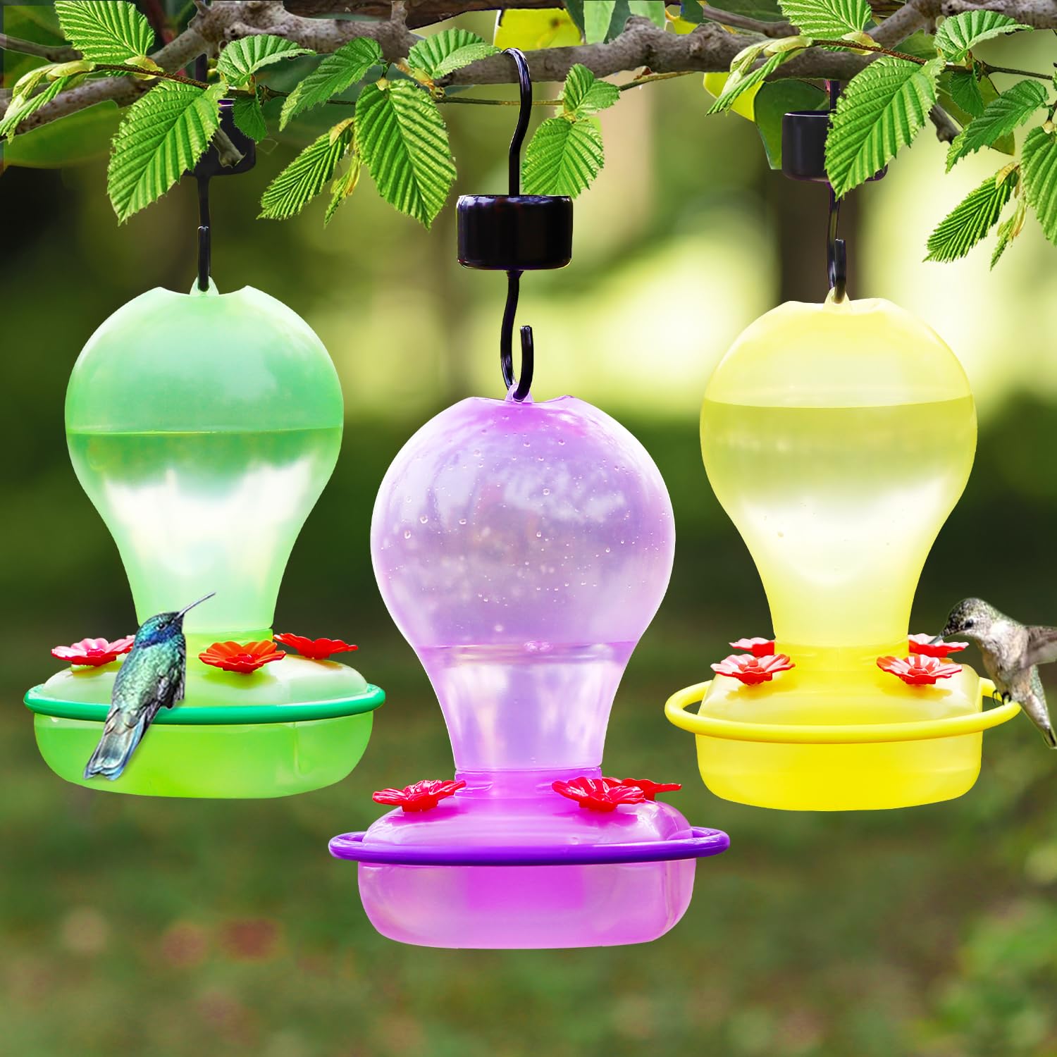 Hummingbird Feeder With Led Lights Misopily 25 Fl. Oz. Hanging Pine