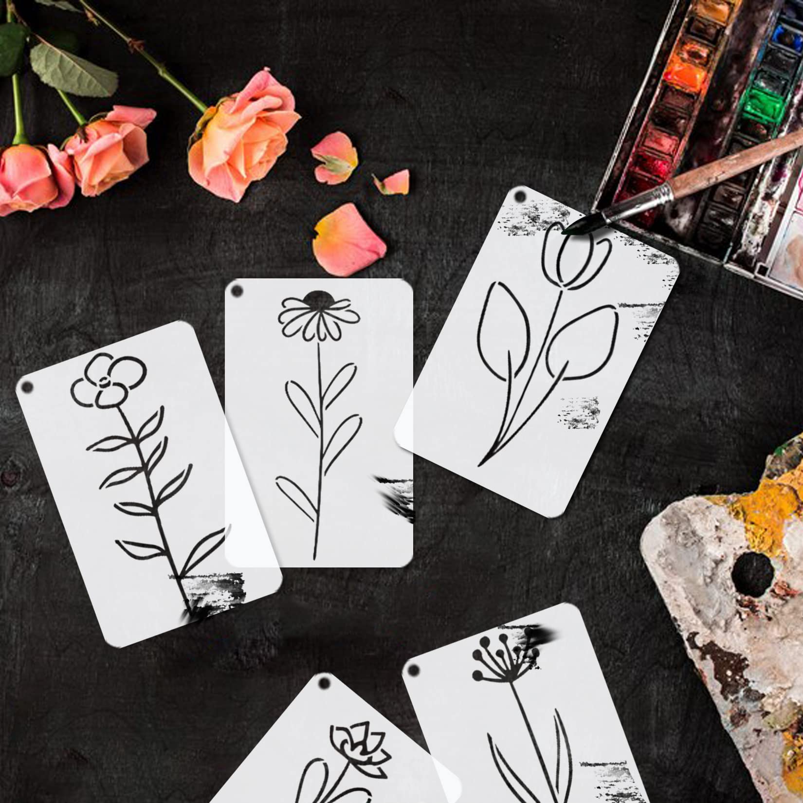 Floral Stencils For Walls GORGECRAFT 12 Styles Wildflower Stencils ...