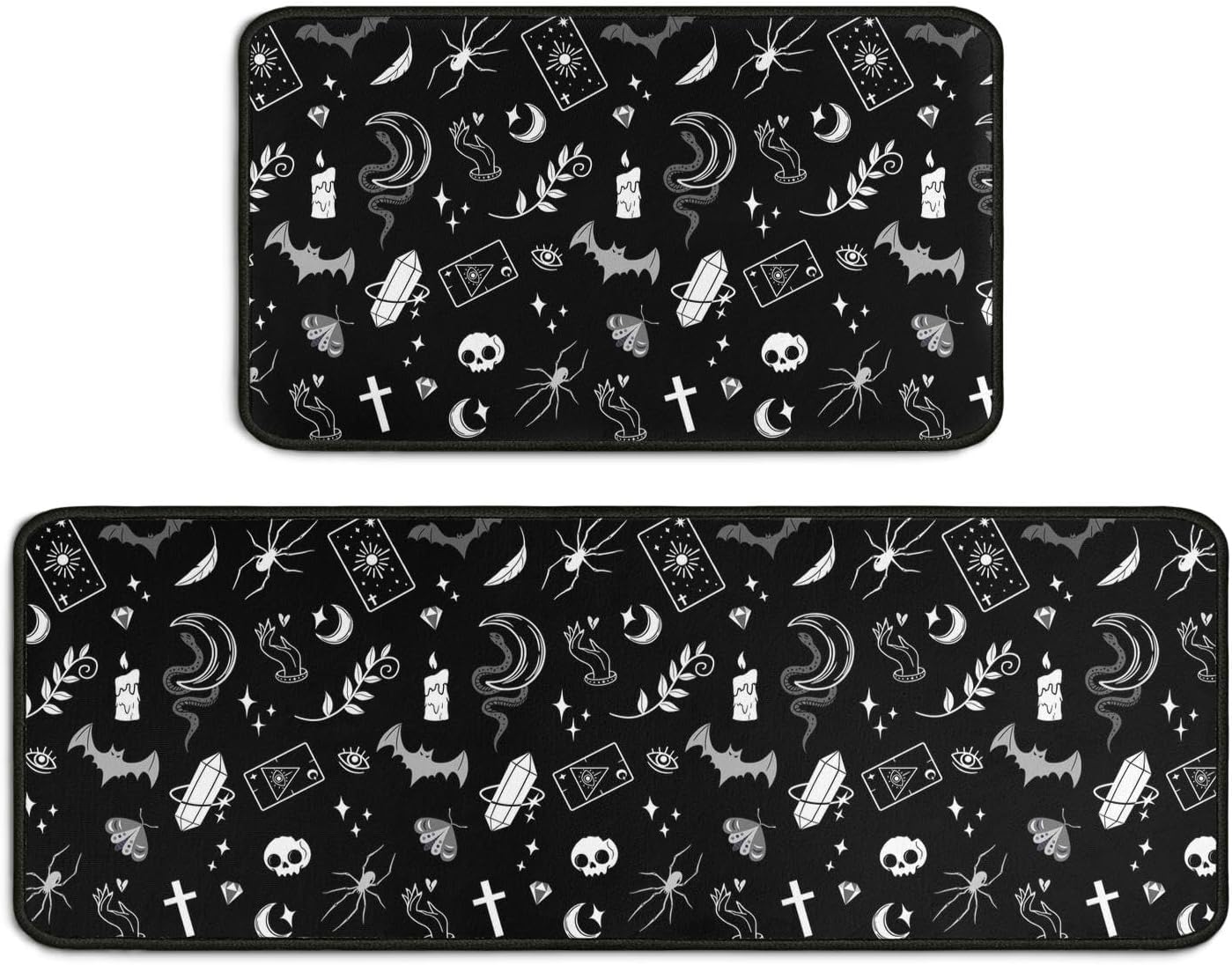 Amazon.com: Gothic Kitchen Mats for Floor, Black and White Goth Kitchen ...
