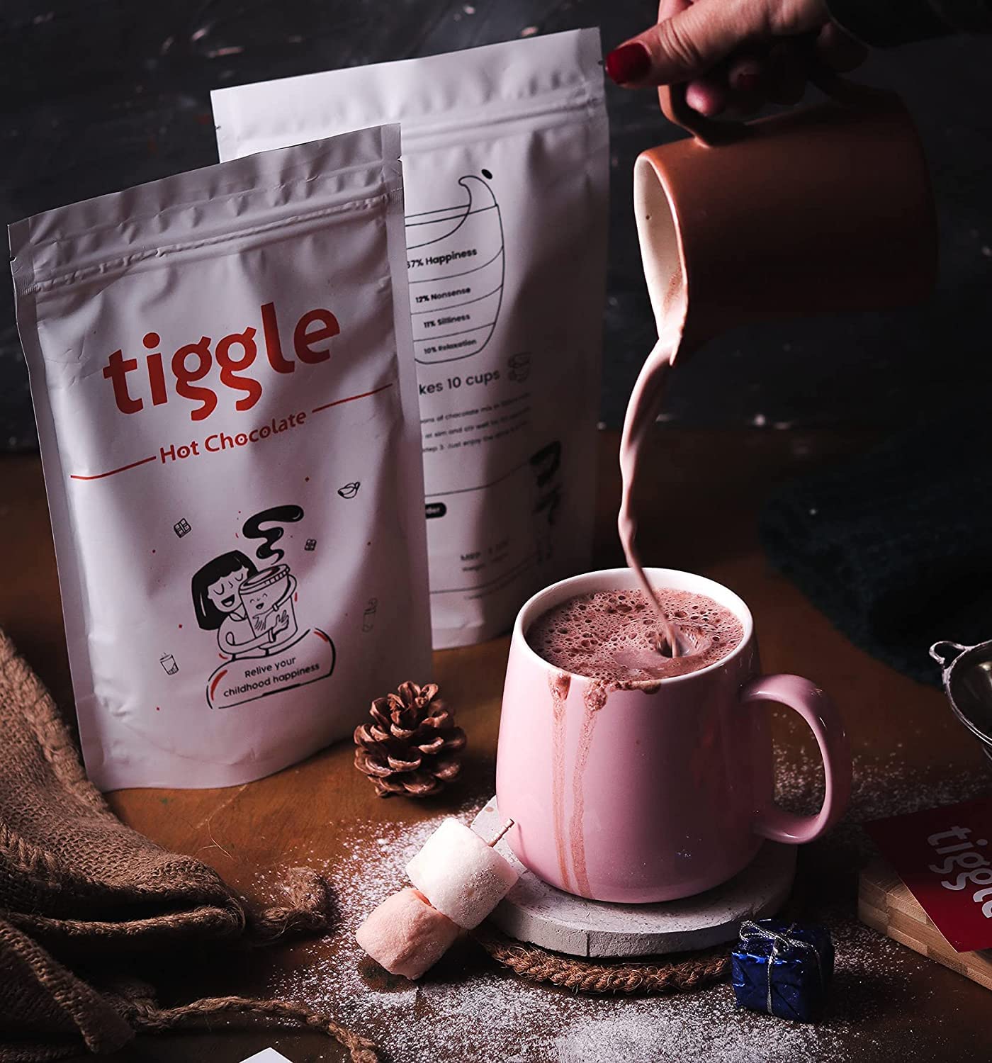 Tiggle Light Hot Chocolate Mix | 10 cups pack (Pack of 2) | As seen on ...