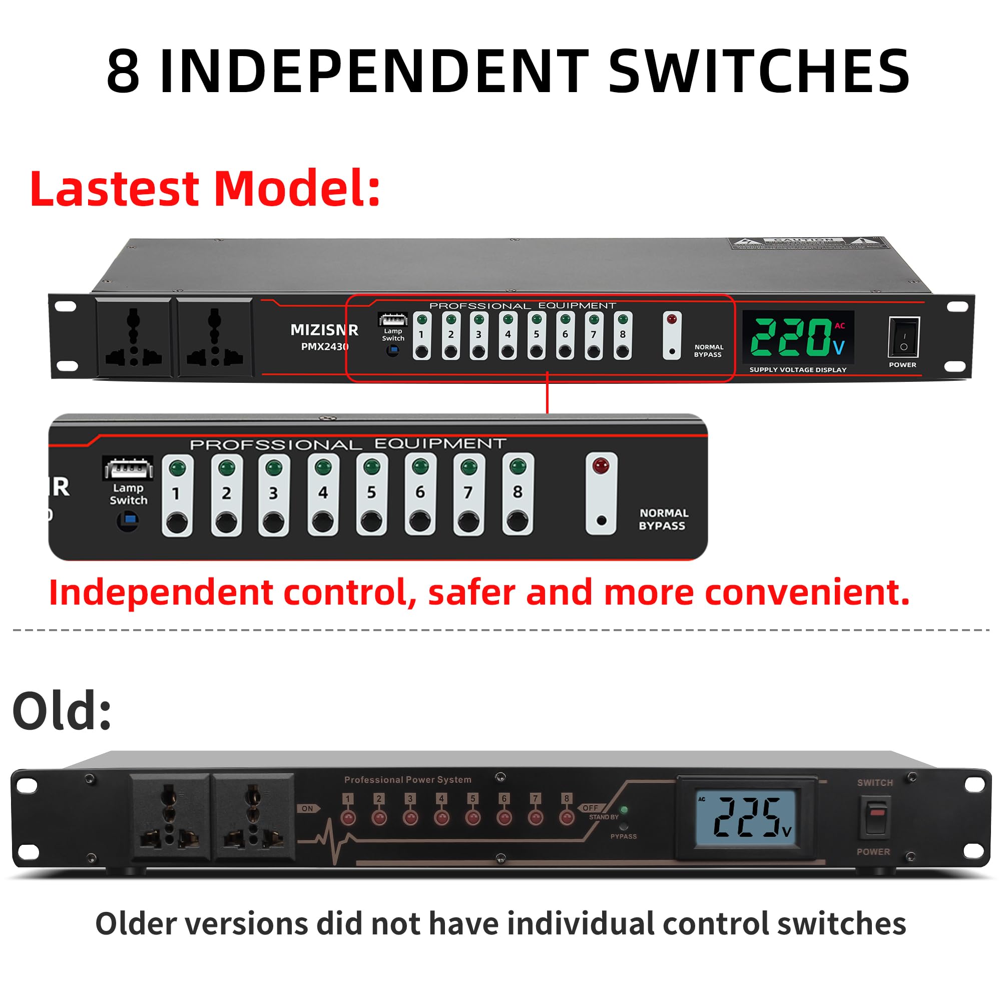 Snapklik.com : MIZISNR Power Conditioner For Audio Equipment, 10 Outlet ...